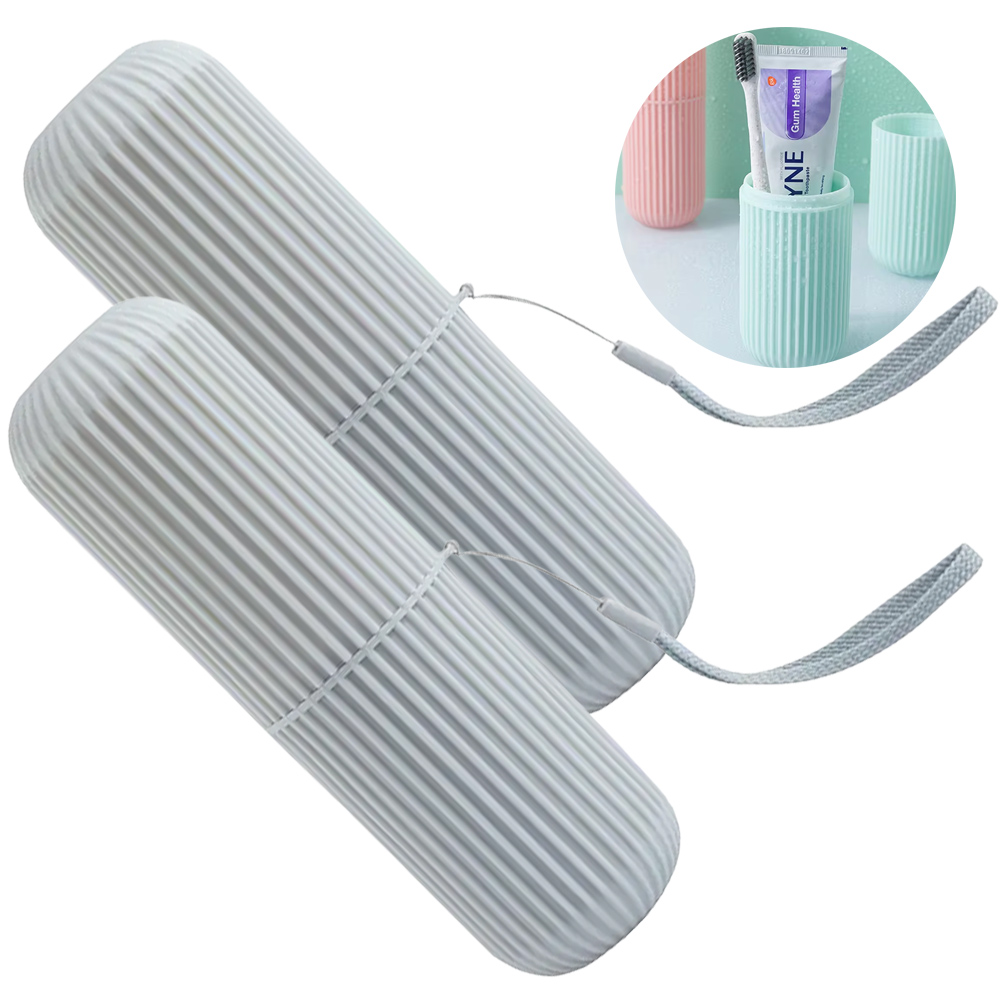 JJYY 1PC/2Pcs Travel Brushing Cups – Portable Toothbrush and Toothpaste ...
