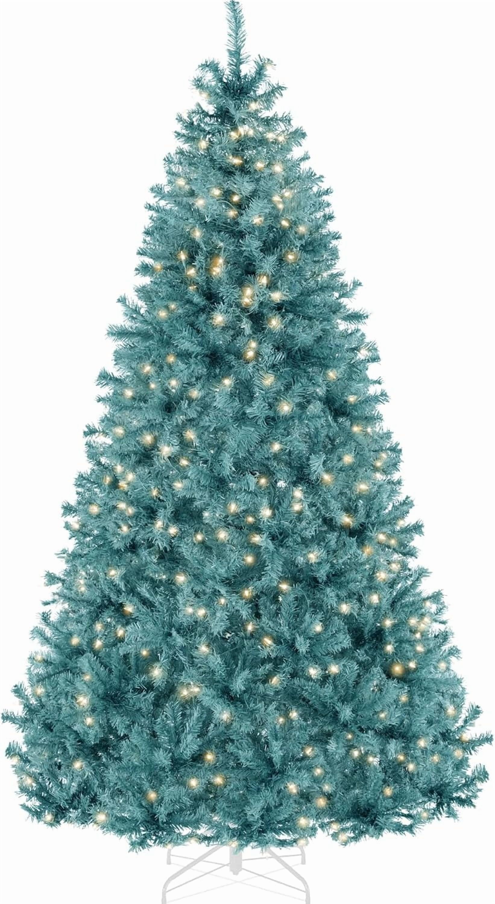 JJueDan 6ft Pre-Lit Peacock Blue Christmas Tree, Full Artificial ...