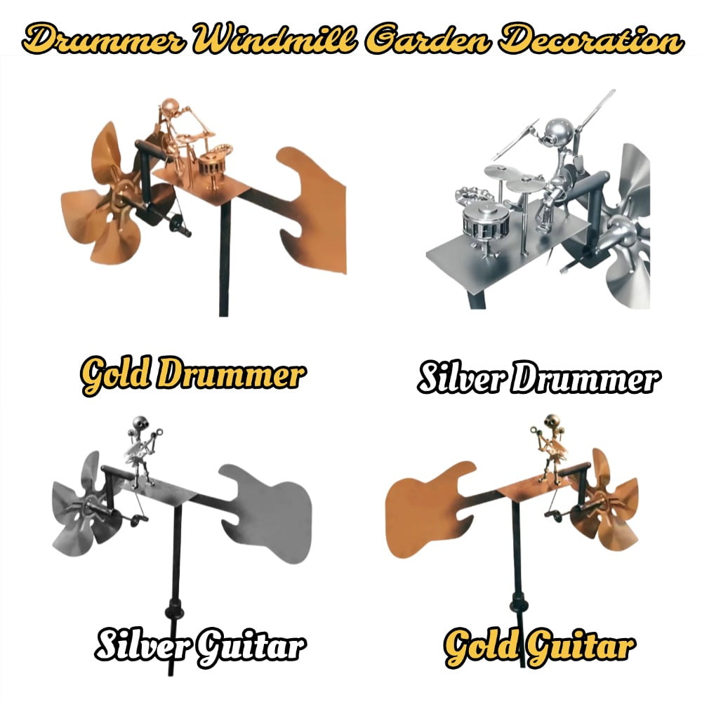 JJupxho Drummer Windmill Garden Decoration, Handmade Metal ...