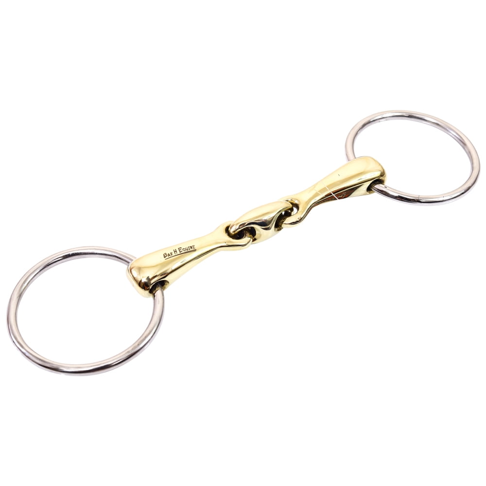 Bar H Equine Eggbutt O Ring French Link Snaffle Brass Mouth Bit|Bits ...