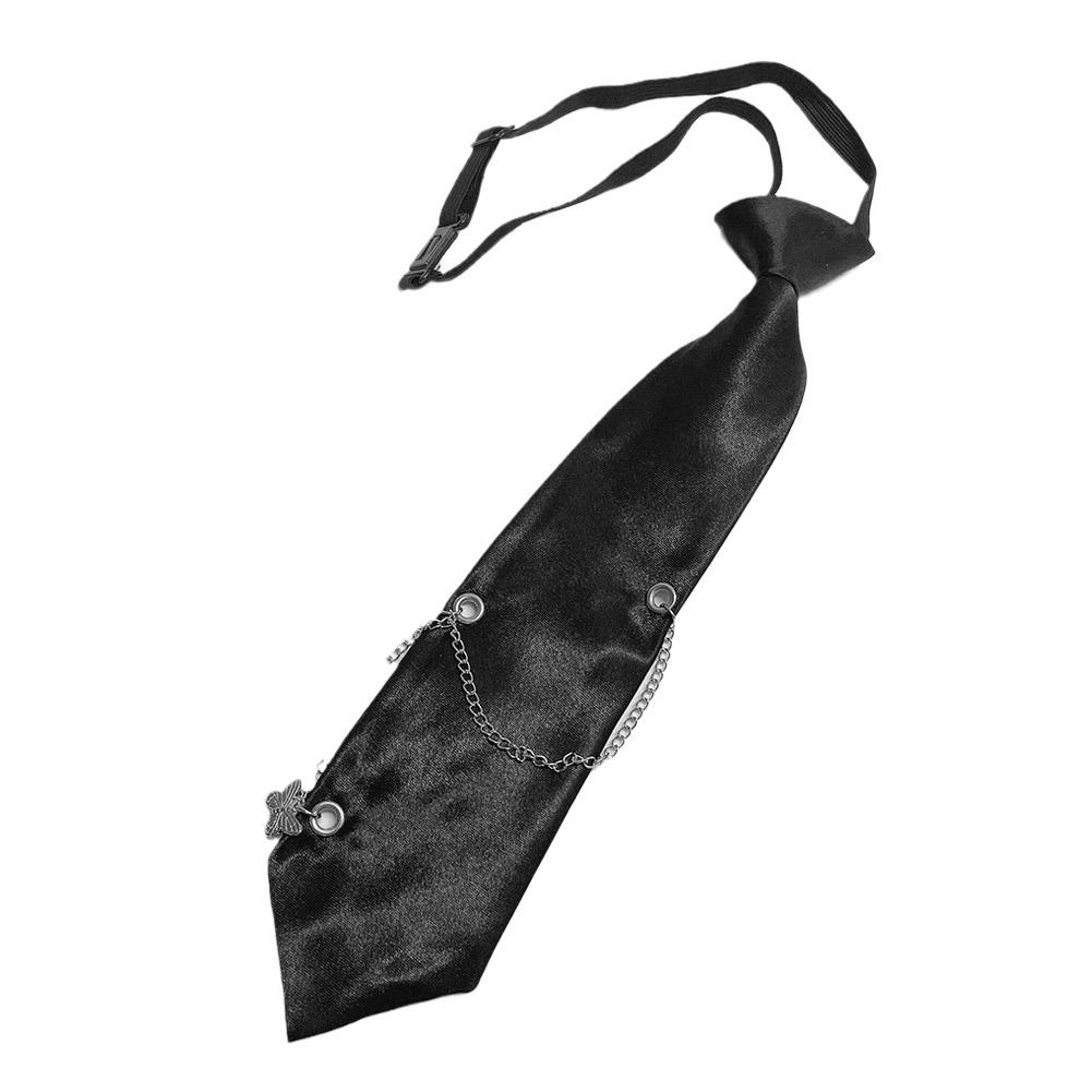 JK Tie Modern Student Black Leather Japanese Leather Hardware Tie-50% ...