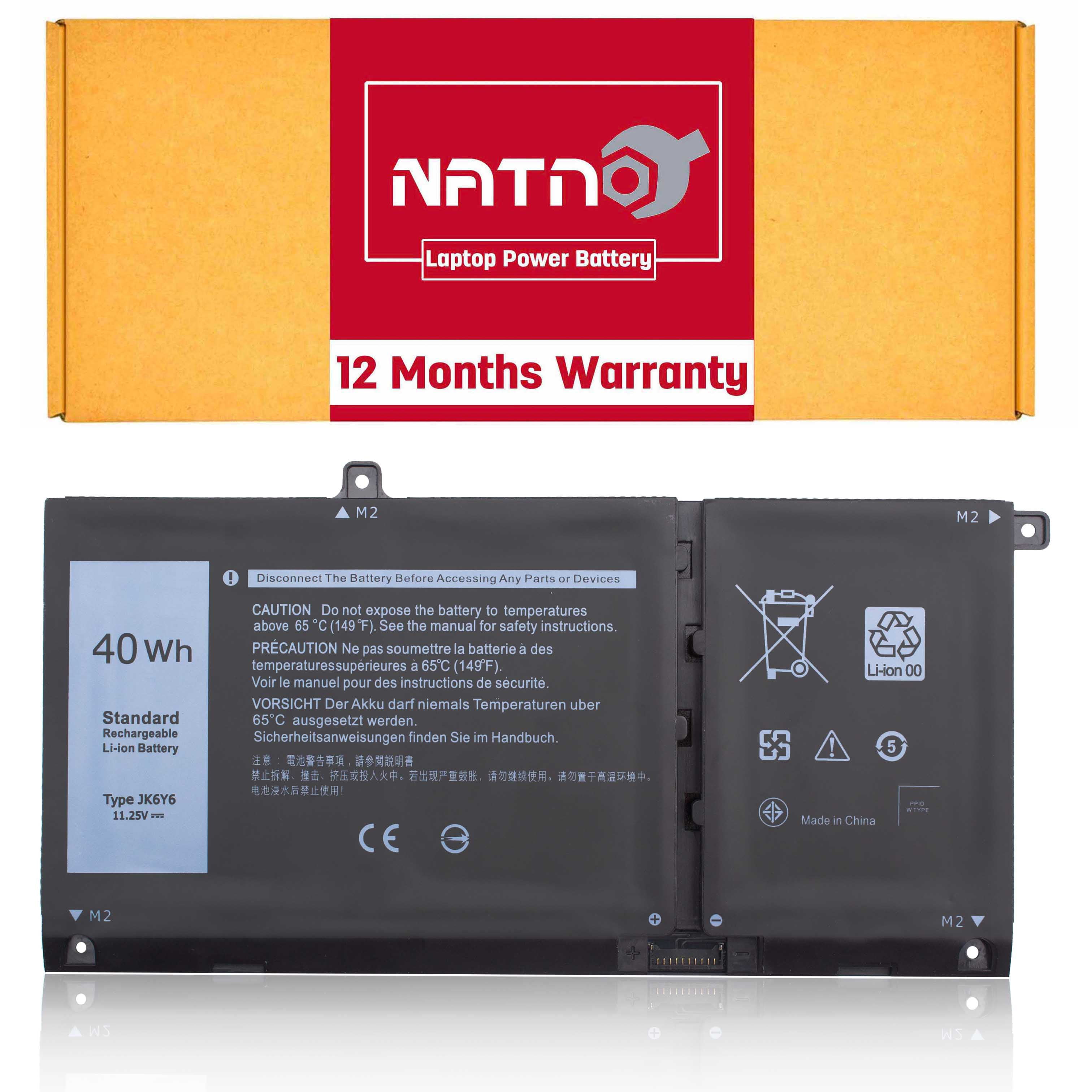 JK6Y6 Battery For Dell Latitude 3410 3510 Vostro 5300 5401 5501 ...