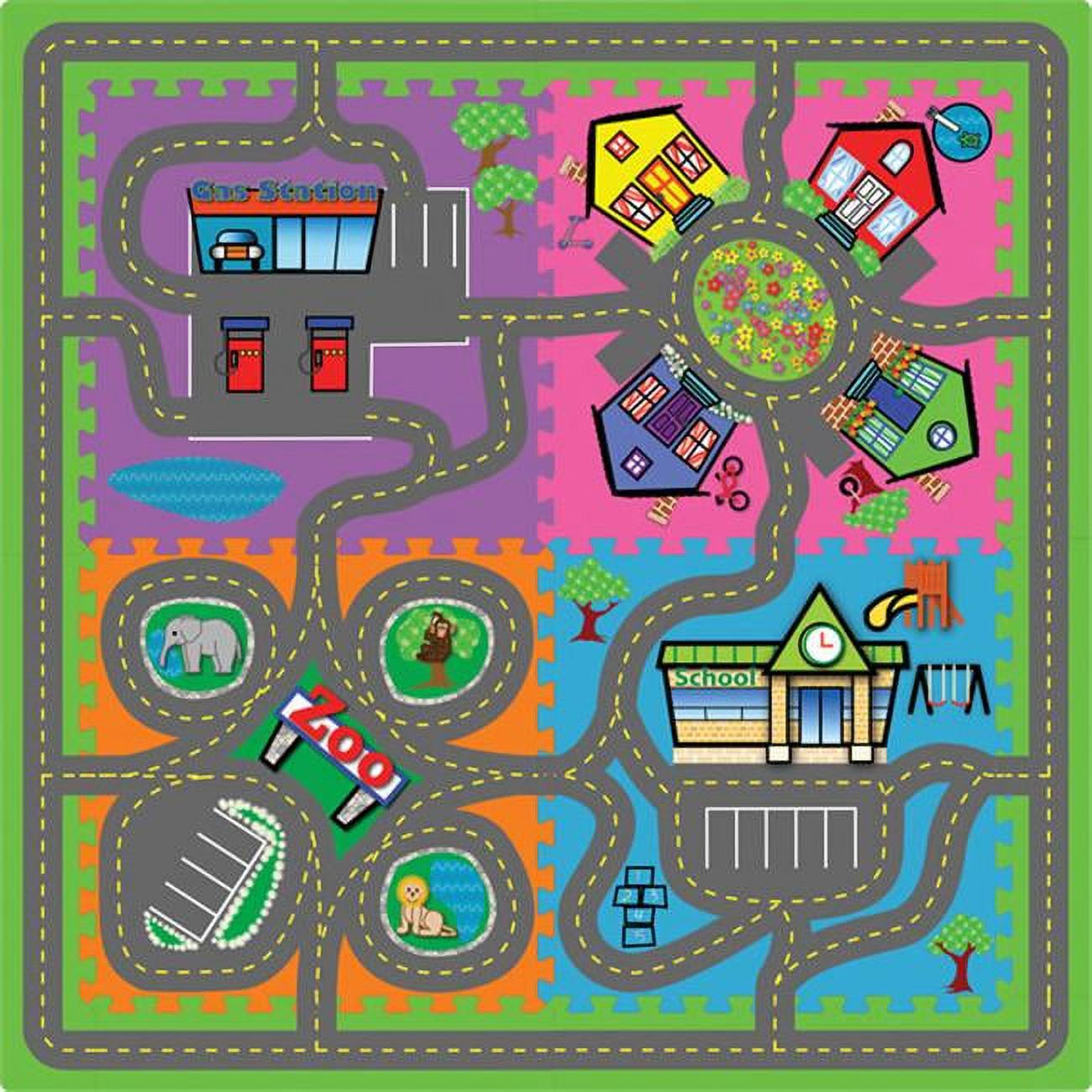 JKA Home J6CR2X2HD Race Track Mat with Boarder- 4pack - Walmart.com