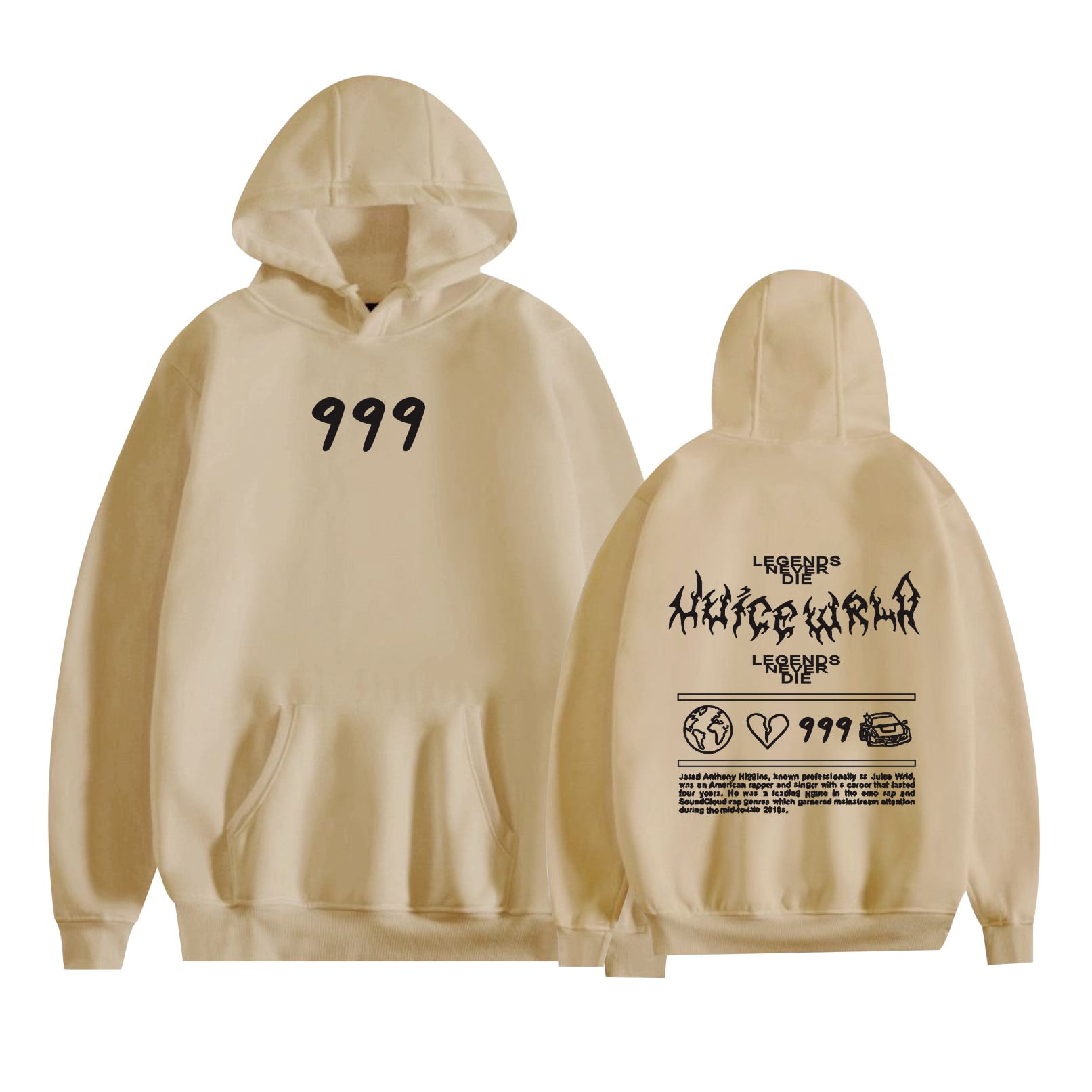 JKCIYHNEEOHP Juice Wrld 999 European and American new men's and women's ...