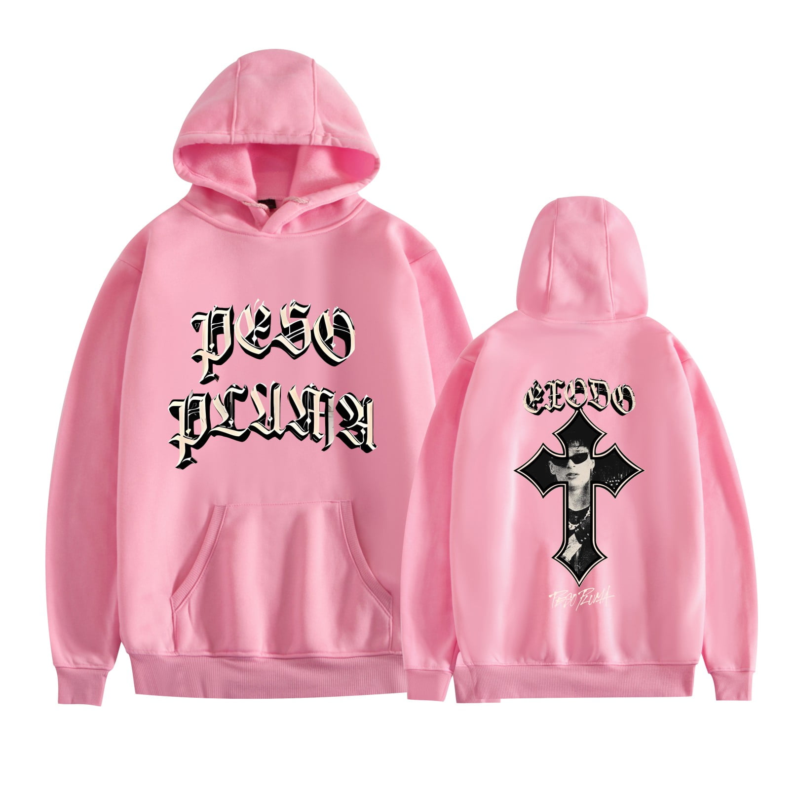 JKCIYHNEEOHP Rapper Peso Pluma Exodo Cross Hoodie Tour Merchandise ...