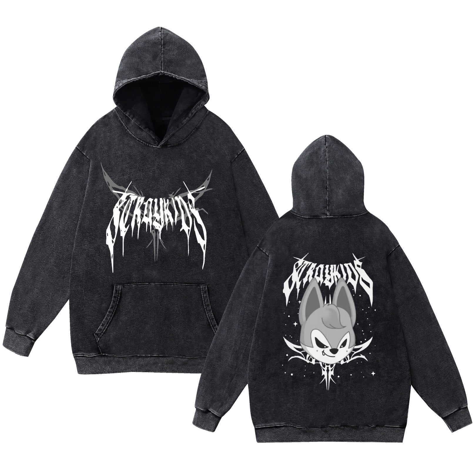 JKCIYHNEEOHP StrayKids Hooded Sweatshirt, New SKZOO Style, Washed ...