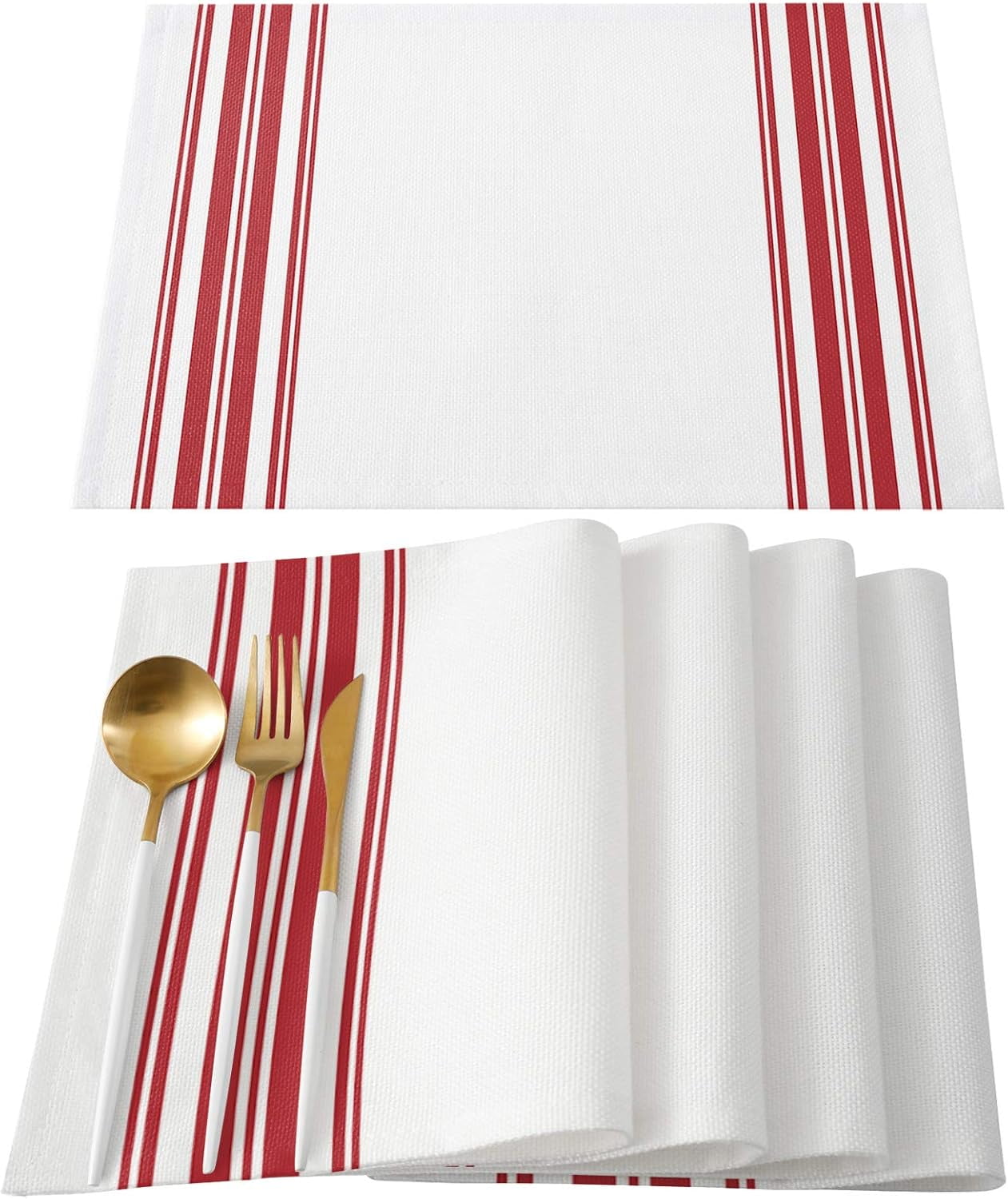 JKDXAL VINW Placemats Red Stripe White Table Mats - Walmart.com