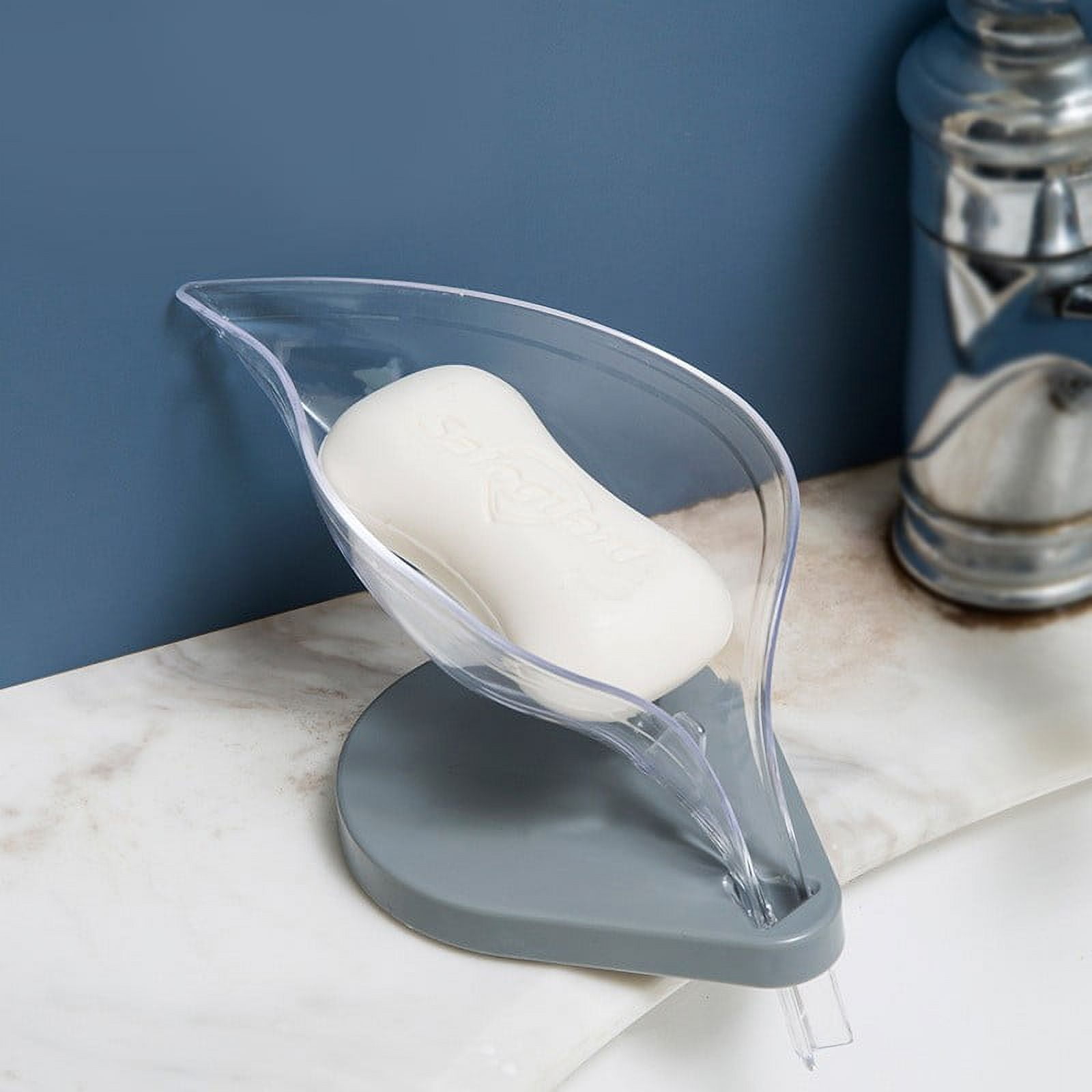 JKLOP Bar Soap Holder Self Draining Leaf Shape Soap Dish Decorative ...