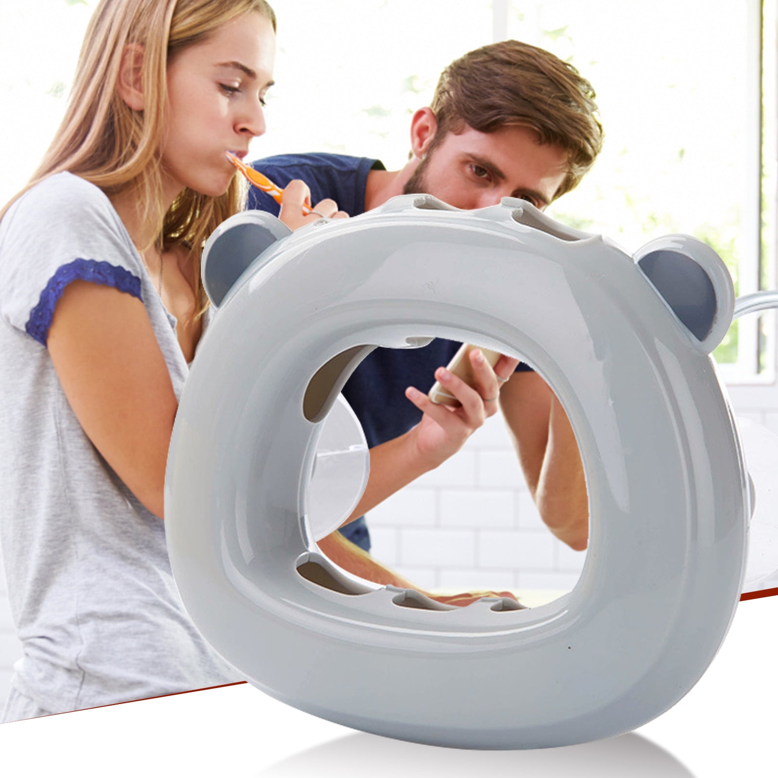 JKLOP Bathroom Wall Mount Toothbrush Shaver Holder 3 Position Suction ...