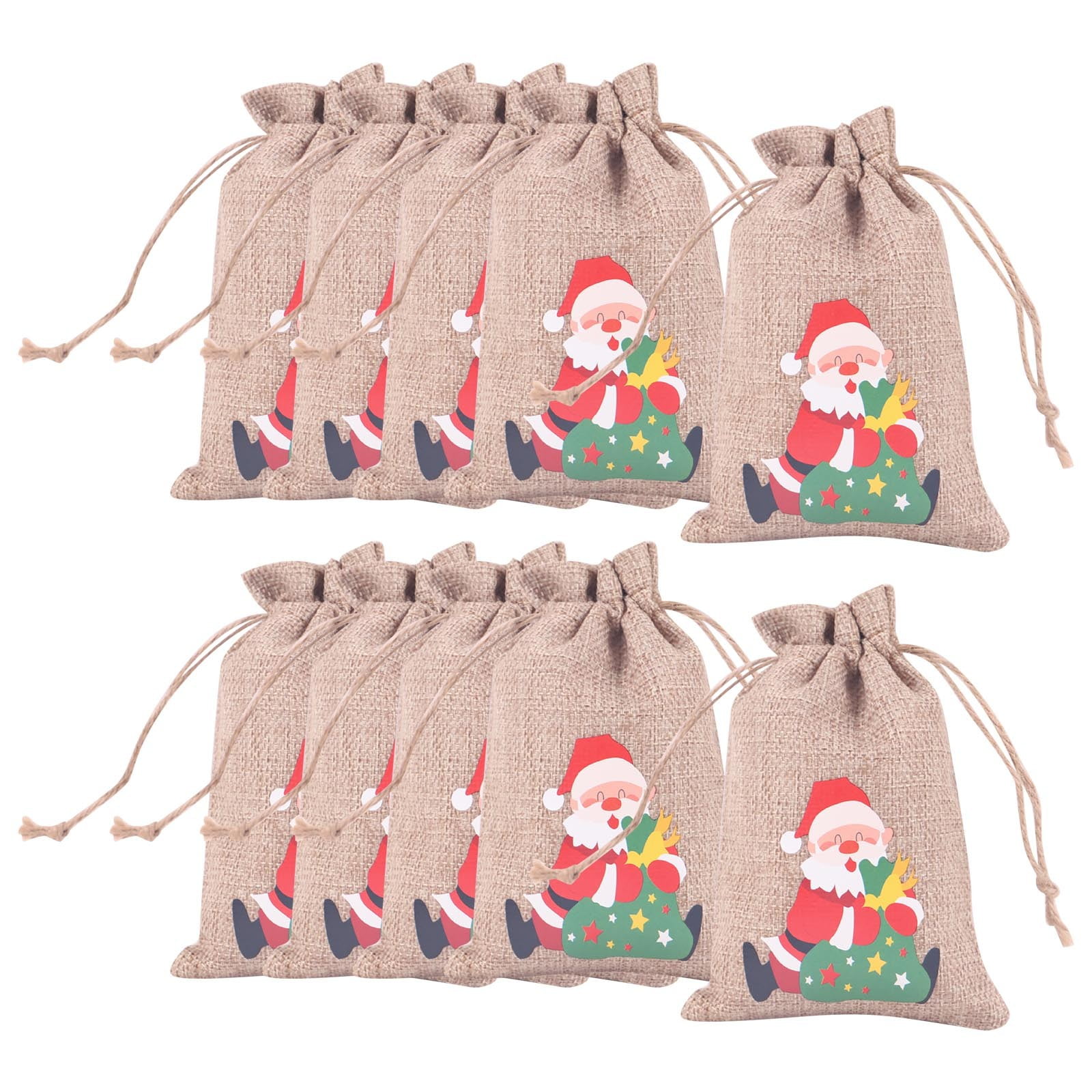 JKLOP Drawstring Gift Bags 10Pcs Christmas Party Supplies Gift Bags ...