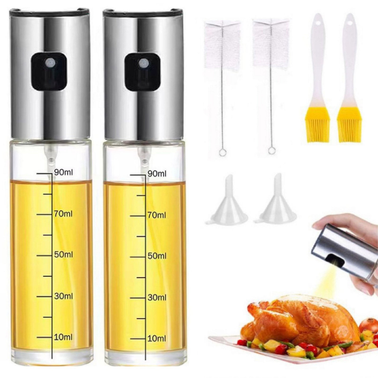 JKLOP Edihome Kitchen Oil Spray Air Fryer Spray 100 Ml Sprayer Non Drip ...