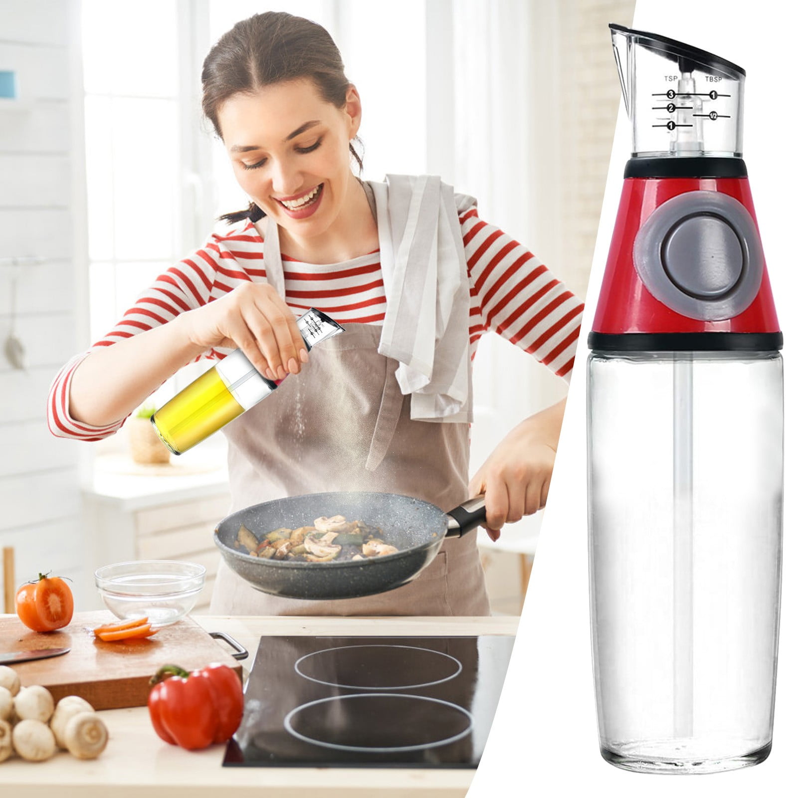 JKLOP Oil Dispenser Glass Bottles Olive Oil Dispenser Bottle for ...