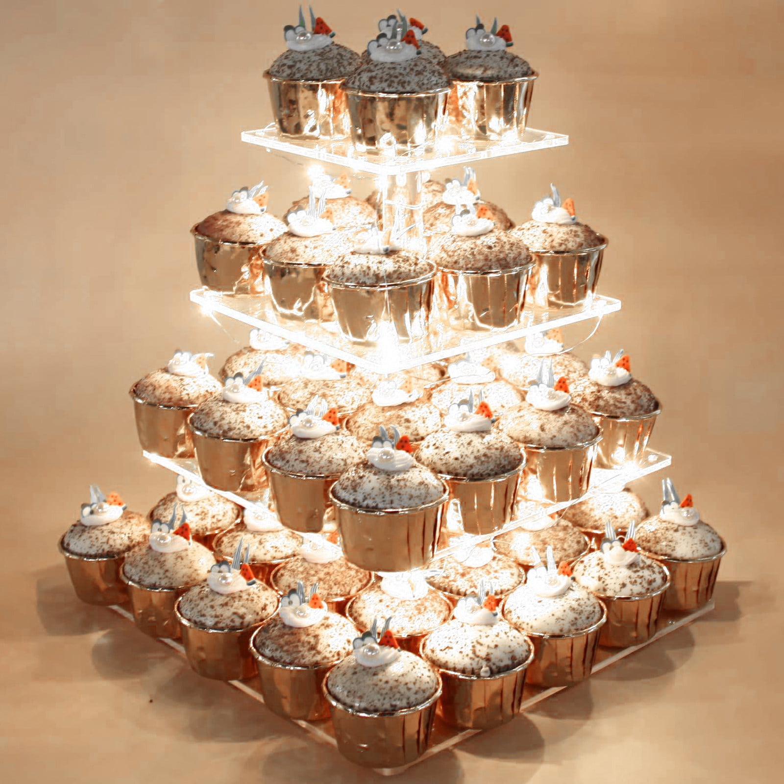 JKLOP Stacking Stand Dessert Acrylic Stand 4 Tower Tier Display Dessert ...