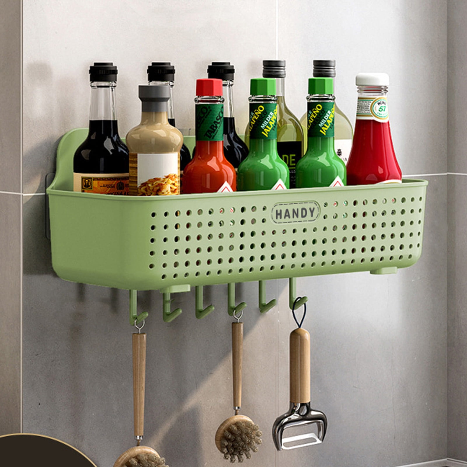 JKLOP Wall Mounted Storage Basket with for Kitchen Bathroom Living Room ...