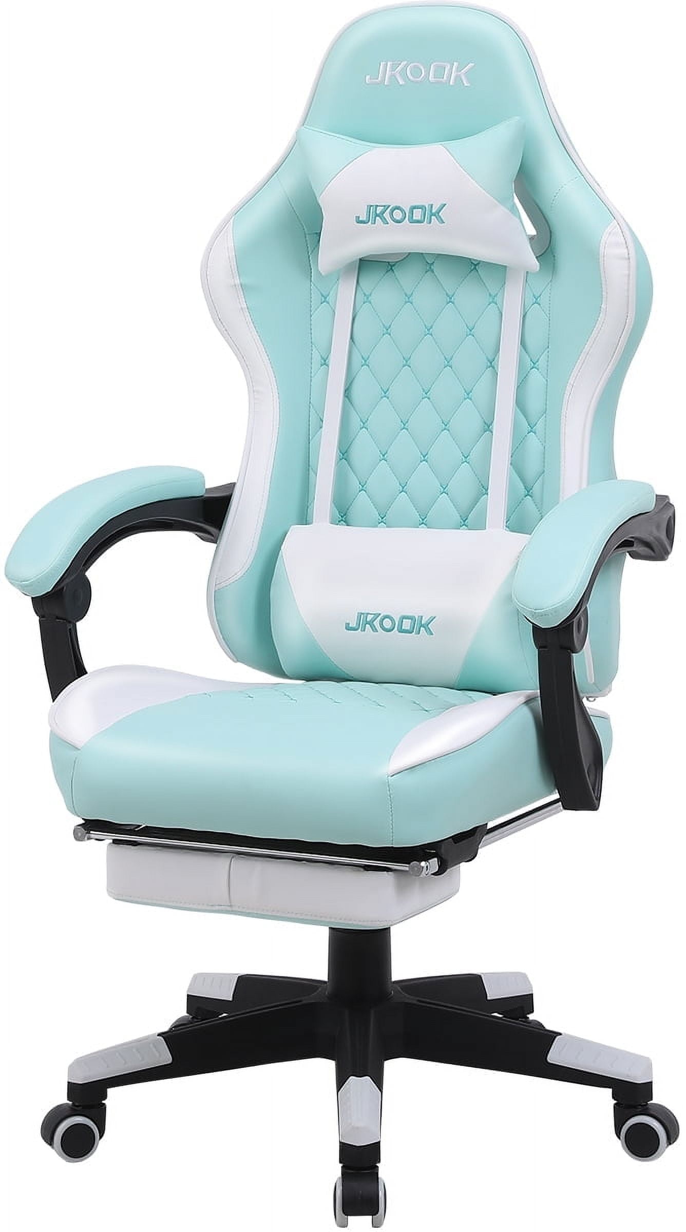 JKOOK Gaming Chair with Footrest,Ergonomic Reclining Computer ...