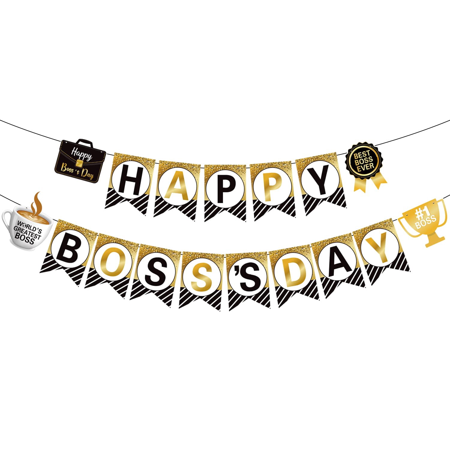 JKQ Happy Boss's Day CM31 Banner International Boss Day Paper Bunting ...
