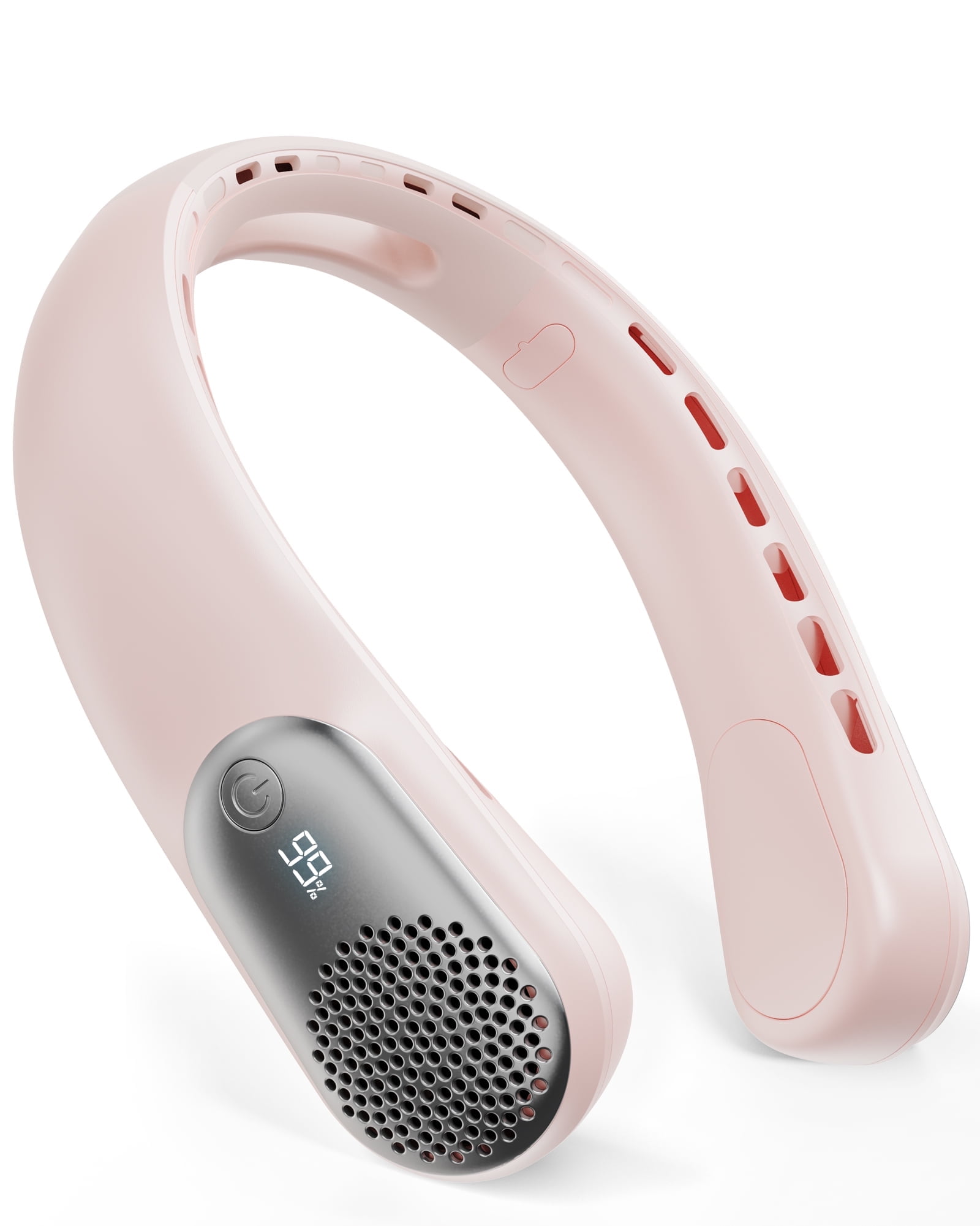 JKjoy Portable Neck Fan, 4000mAh Rechargeable Battery, LED Display,Personal Fan Headphone Design ...