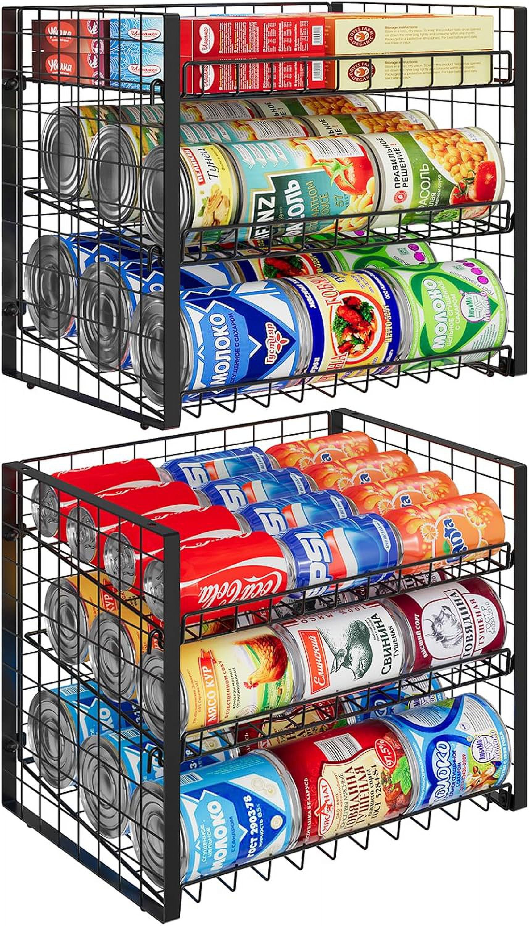 JKsmart 3-Tier Stackable Can Rack Organizer for Pantry, Adjustable Can ...