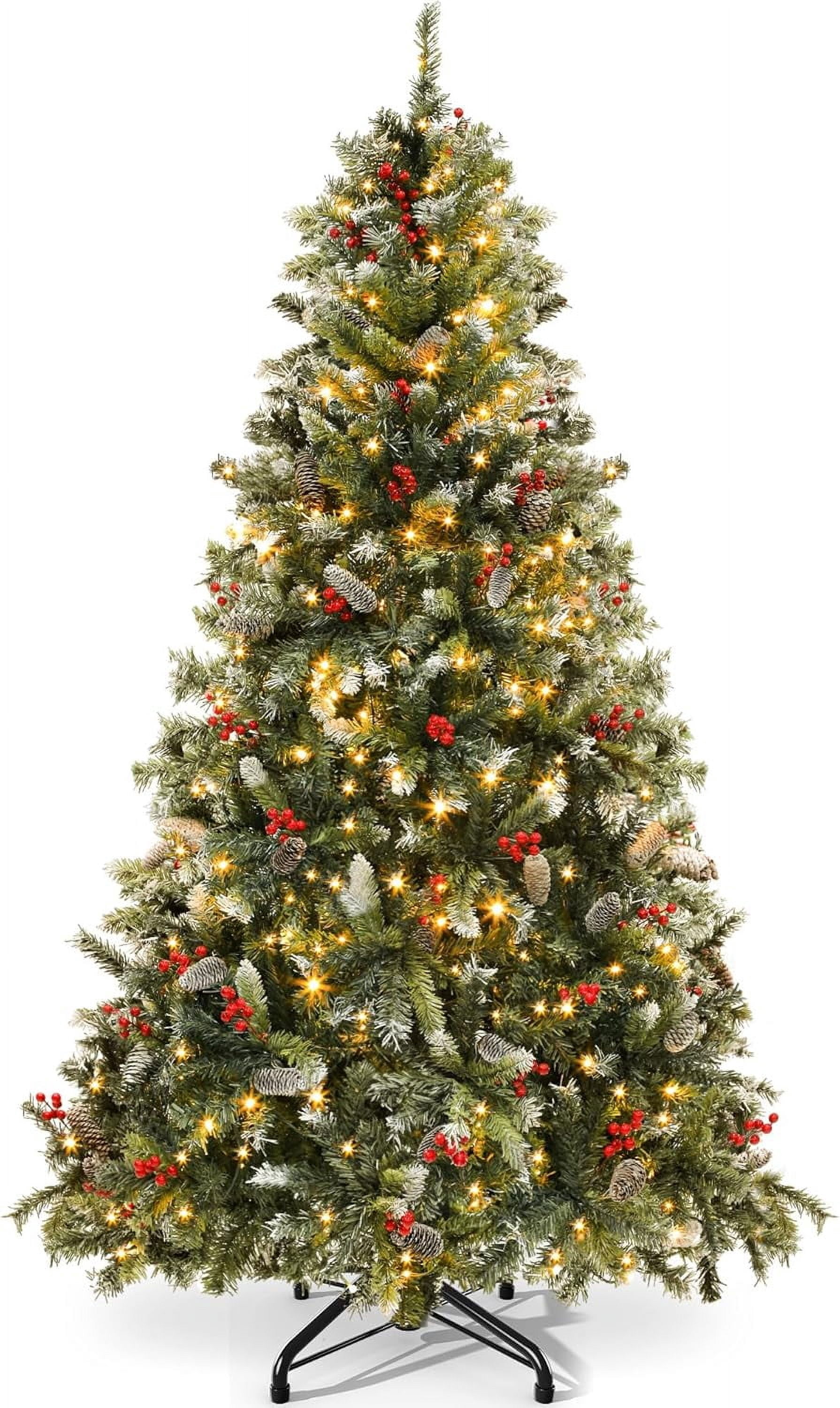 JL 6FT Prelit Christmas Tree with Remote, Artificial Hinged Pre ...
