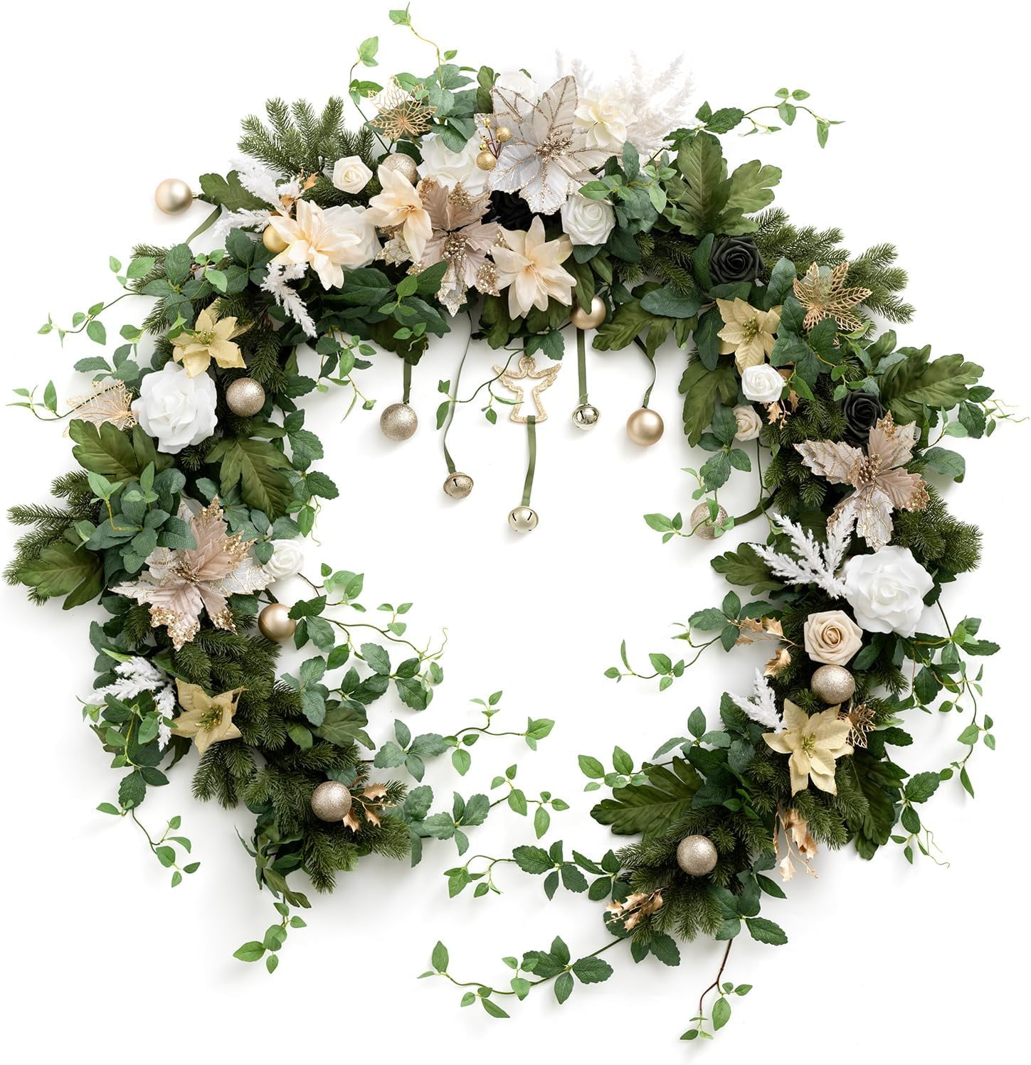JL 9FT Christmas Flower Garland, Handcrafted Wedding Sweetheart Table ...