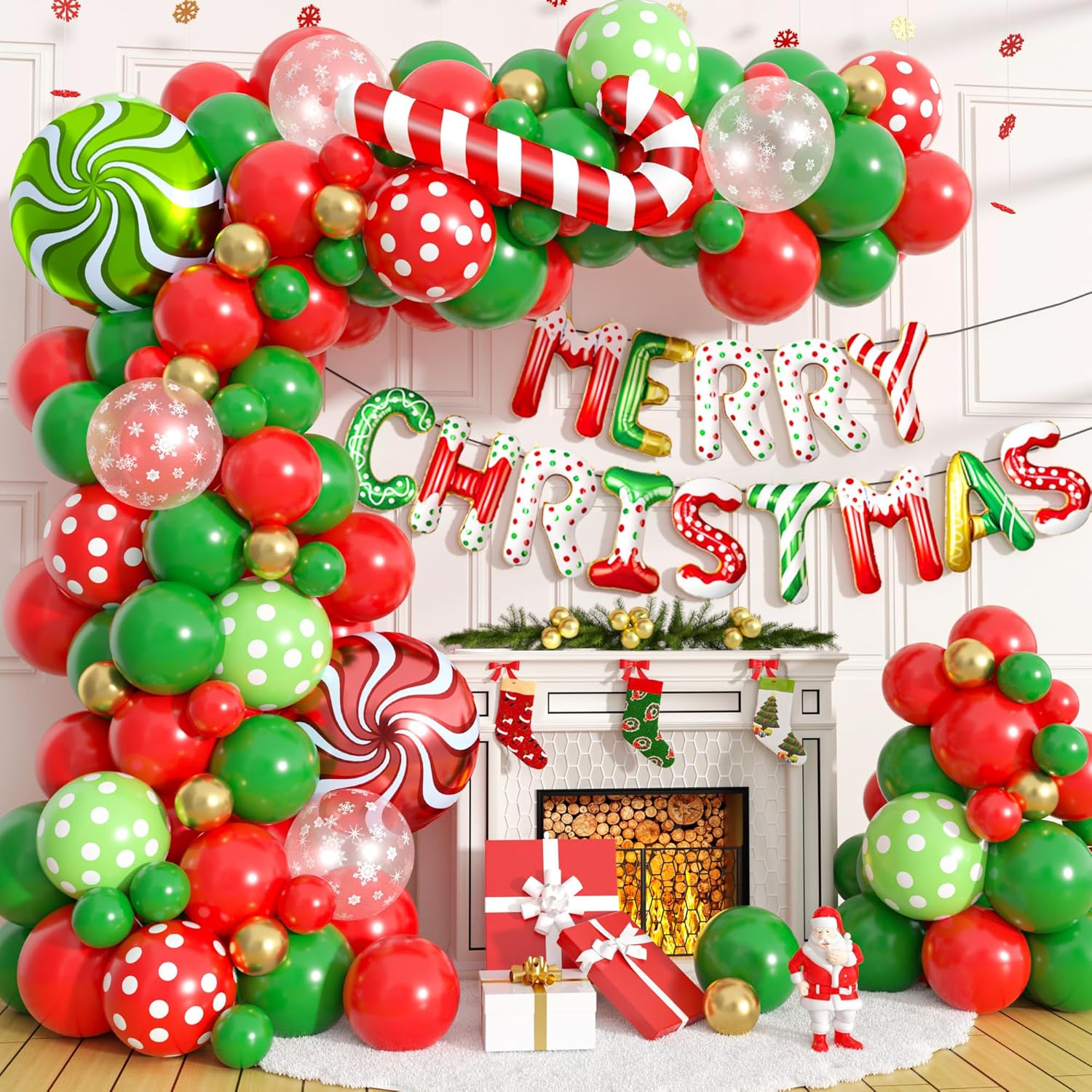 JL Christmas Balloon Arch, Christmas Balloon Garland Kit with Candy ...