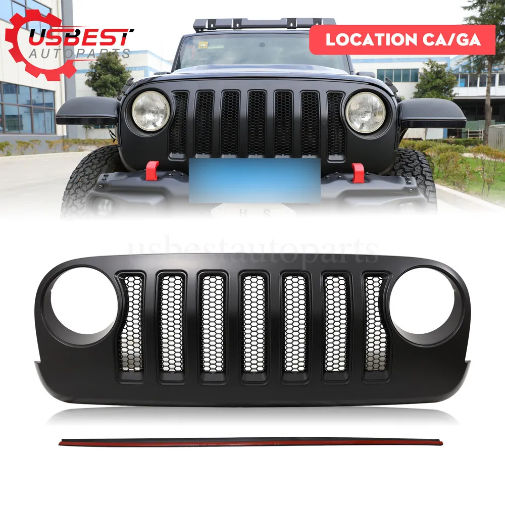 JL Style Front Bumper Grille Mesh Grill Fit For Jeep Wrangler JK / JKU ...