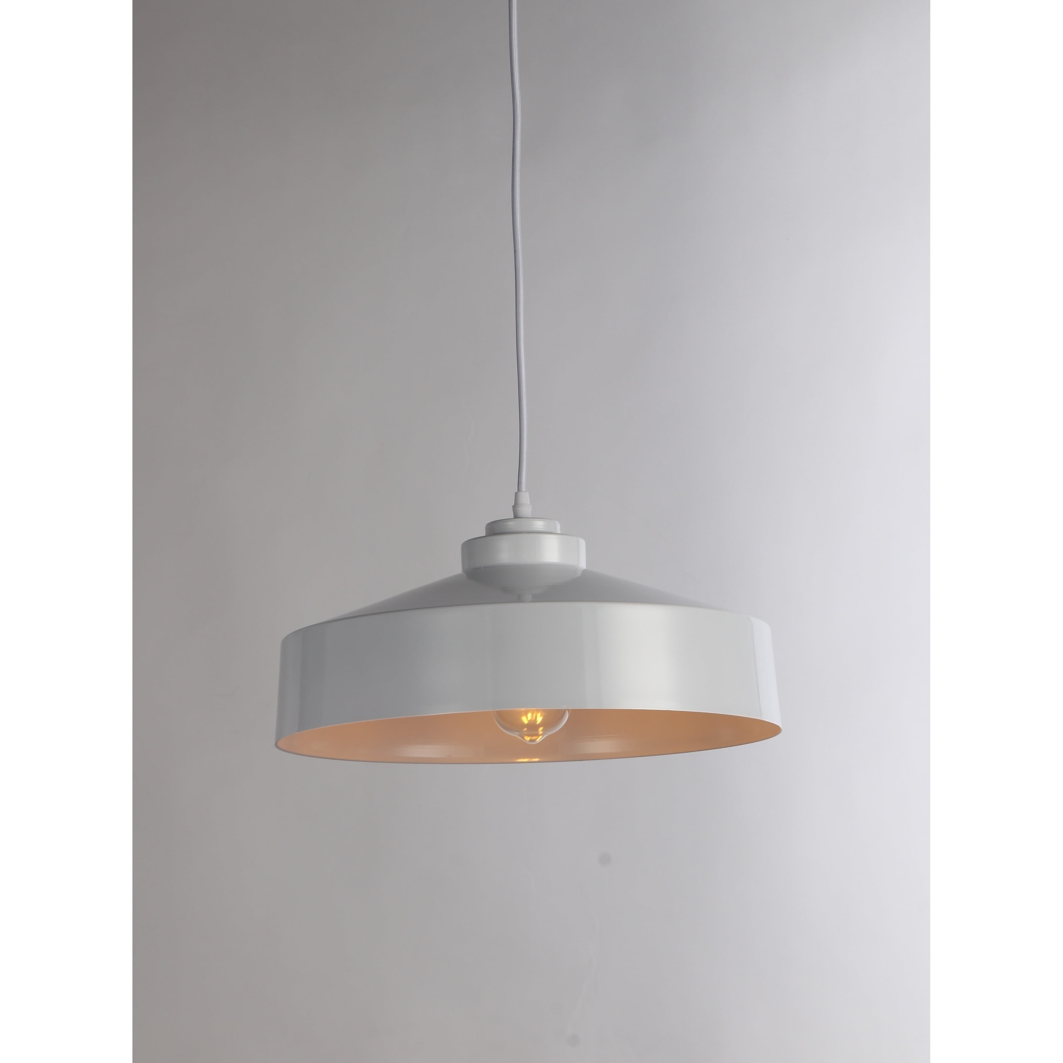 JL Styles Inc. 16-inch Beaut Pendant Light White - Walmart.com