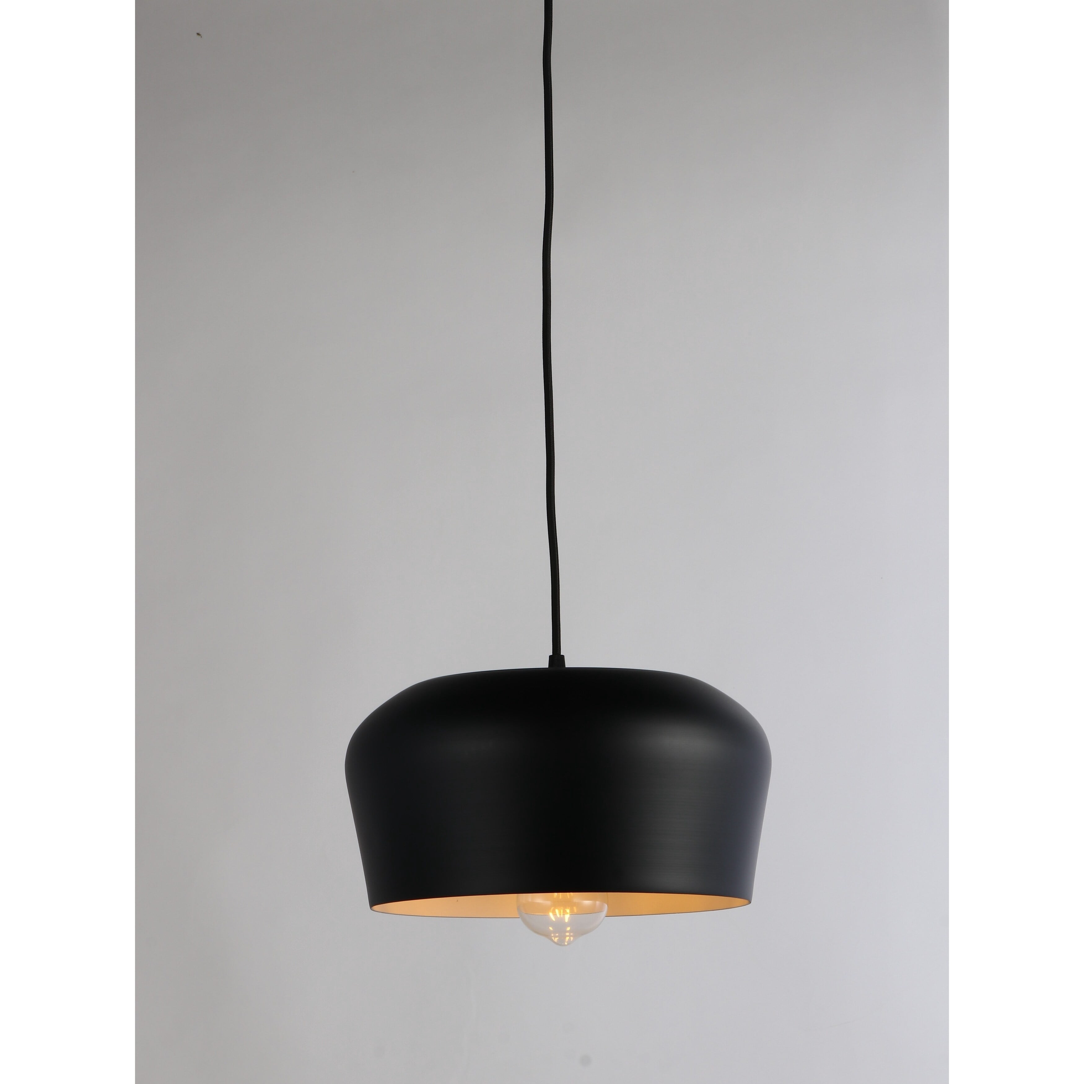 JL Styles Inc Beaut 12" Industrial Aluminum Pendant Light in Black ...