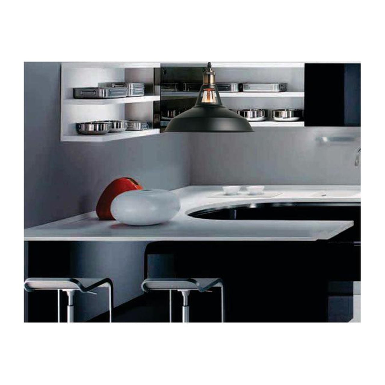 JL Styles Inc. Modern 1-light Pendant Light Black - Walmart.com