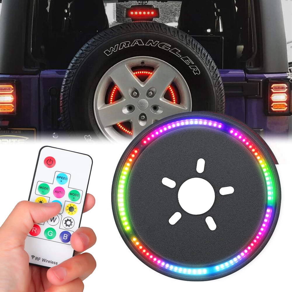 JL1201 RGB LED Work Light Spare Tire Wheel LED Brake Light Kit Rear for ...