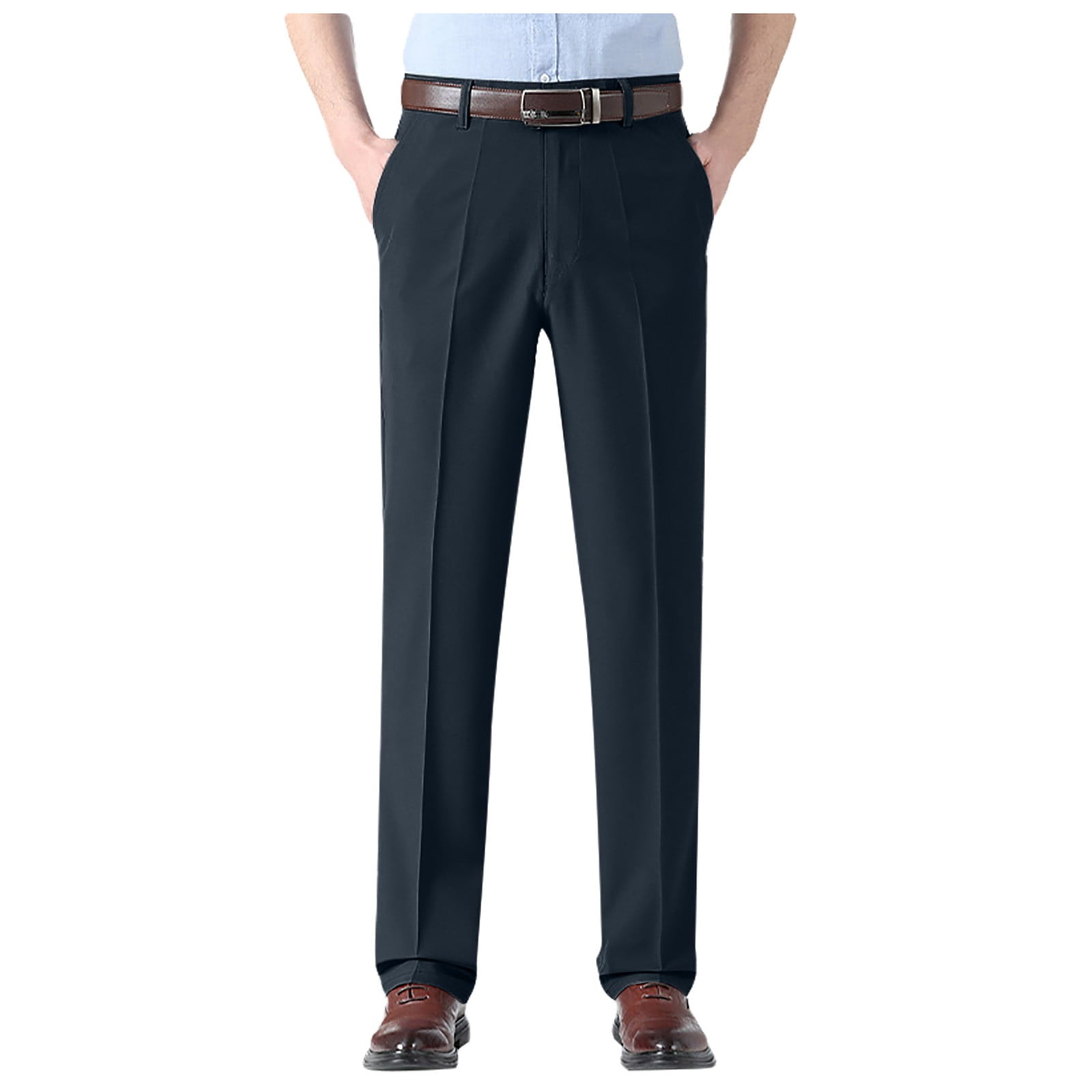 JLFKNG Joggers For Men Expandable Waistband Classic Fit Front Pleated ...
