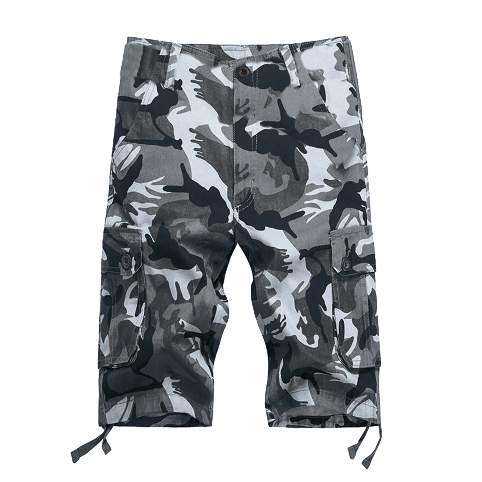 JLFKNG Men'S Summer Fashion And Leisure Multi-Pocket Camouflage Colour ...