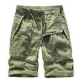 JLFKNG Mens Cargo Pant Solid Color Cargo Shorts Elastic Waist ...