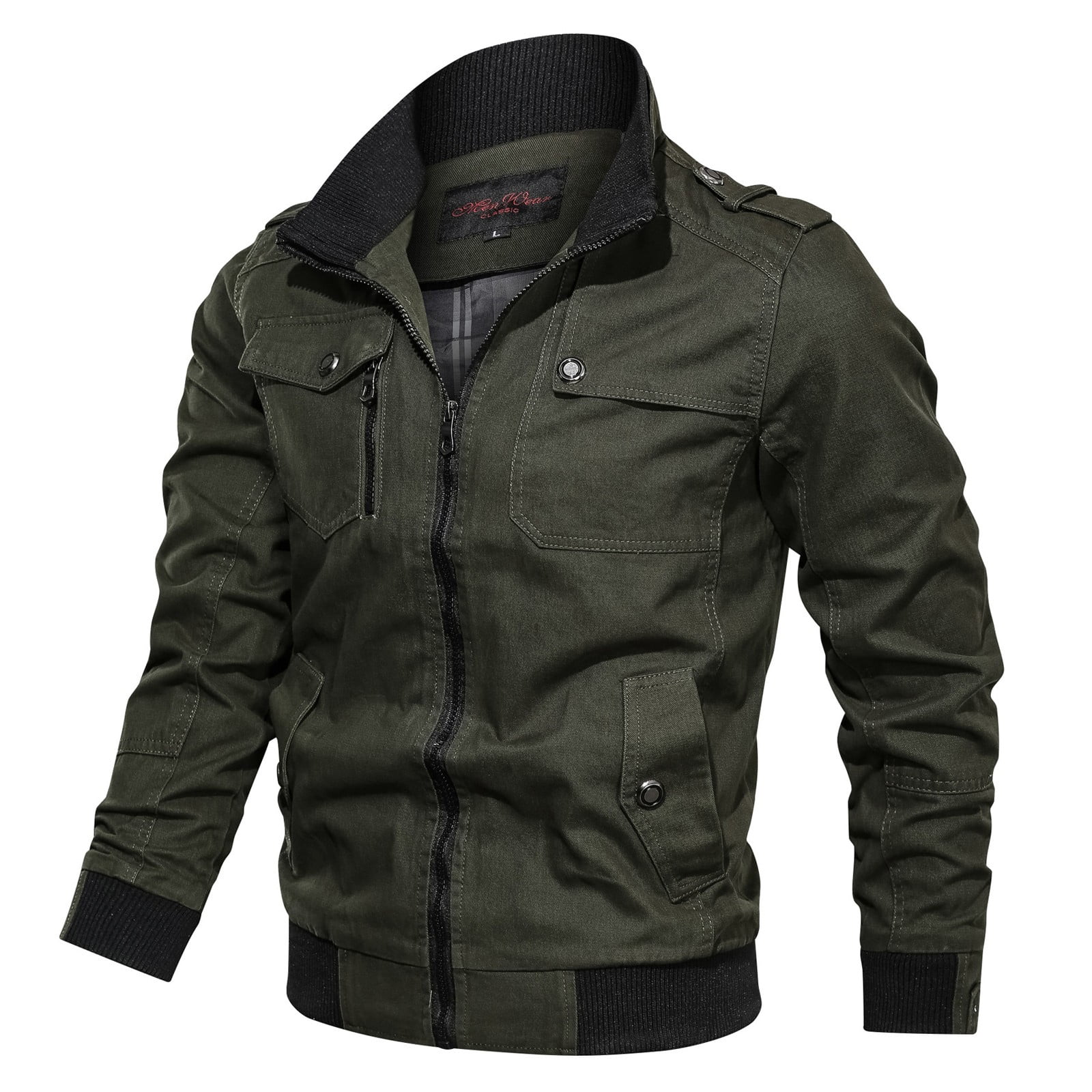 JLFKNG Men's Casual Shirt Jacket Retro Oversized Lapel Long Sleeve ...