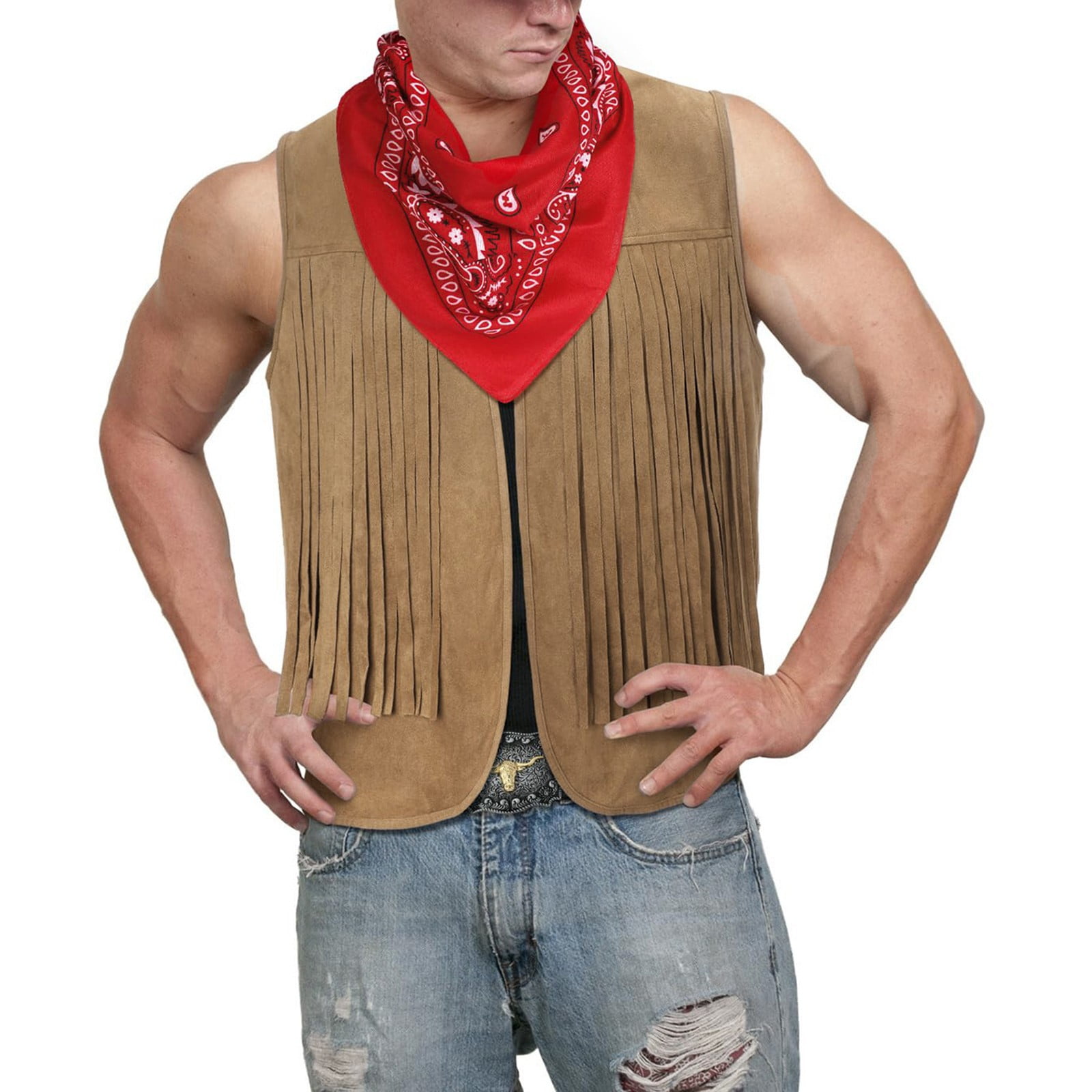 JLFKNG Men's Jacket Casual Western Cowboy Jacket For Men Tassel ...