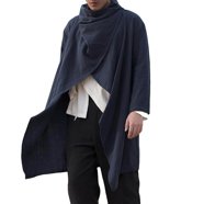 INCERUN Men's Streetwear Pile Neck Diagonal Zipper Long Sleeve Cape ...