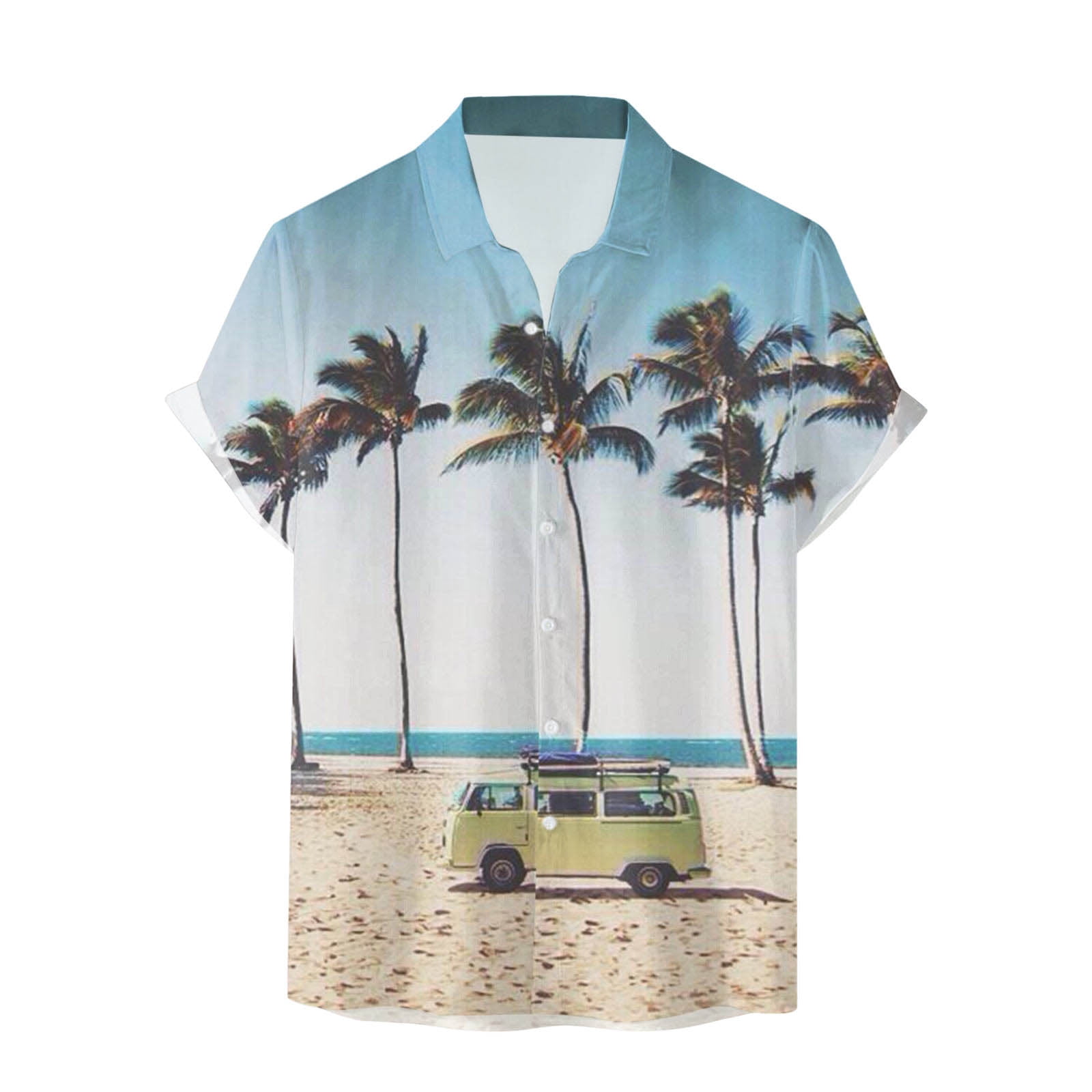 Jlfkng Mens Shirts Short Sleeve Shirts For Men Casual Coconut Tree