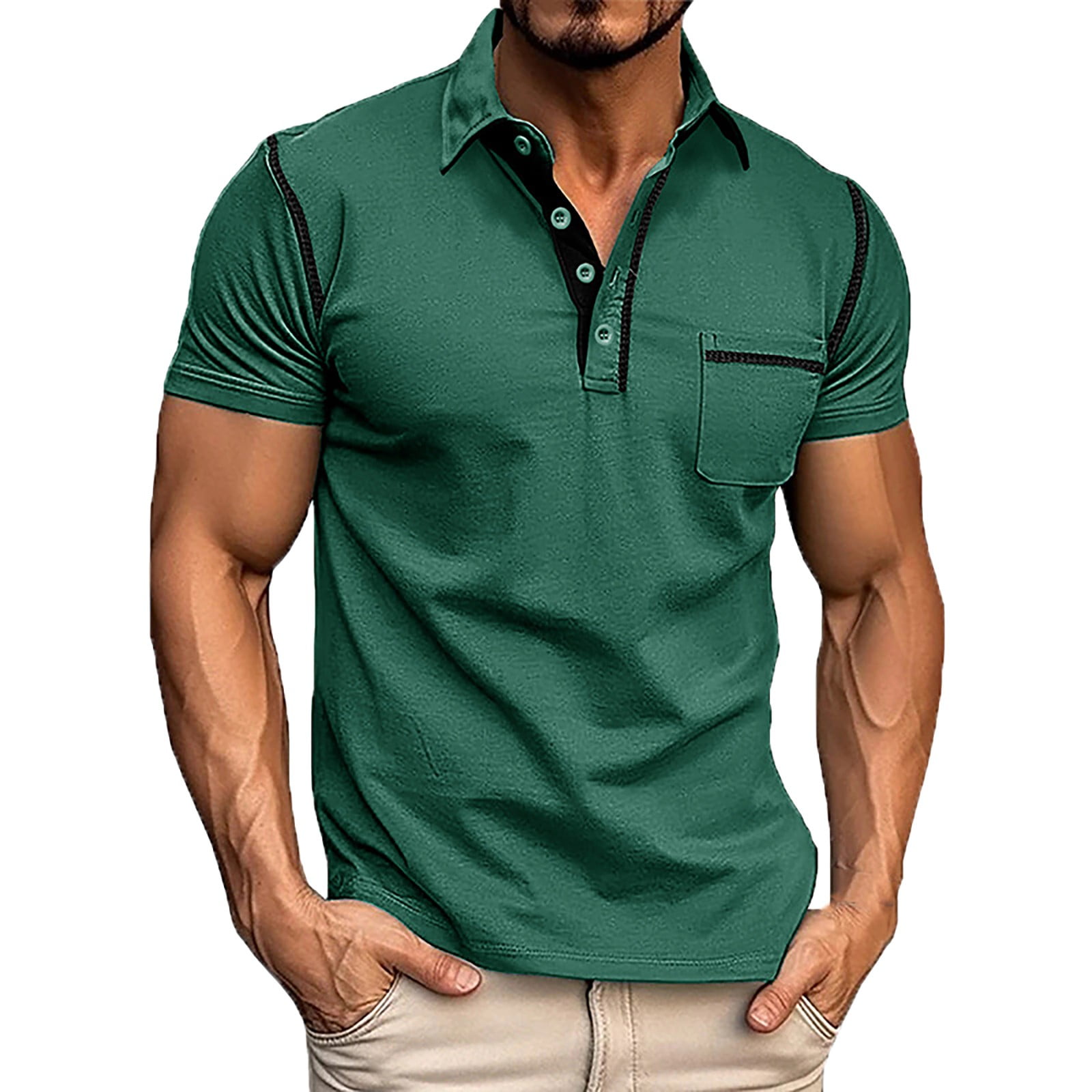 JLFKNG Summer Polo Shirts For Men Short Sleeve Polo Shirts For Men ...