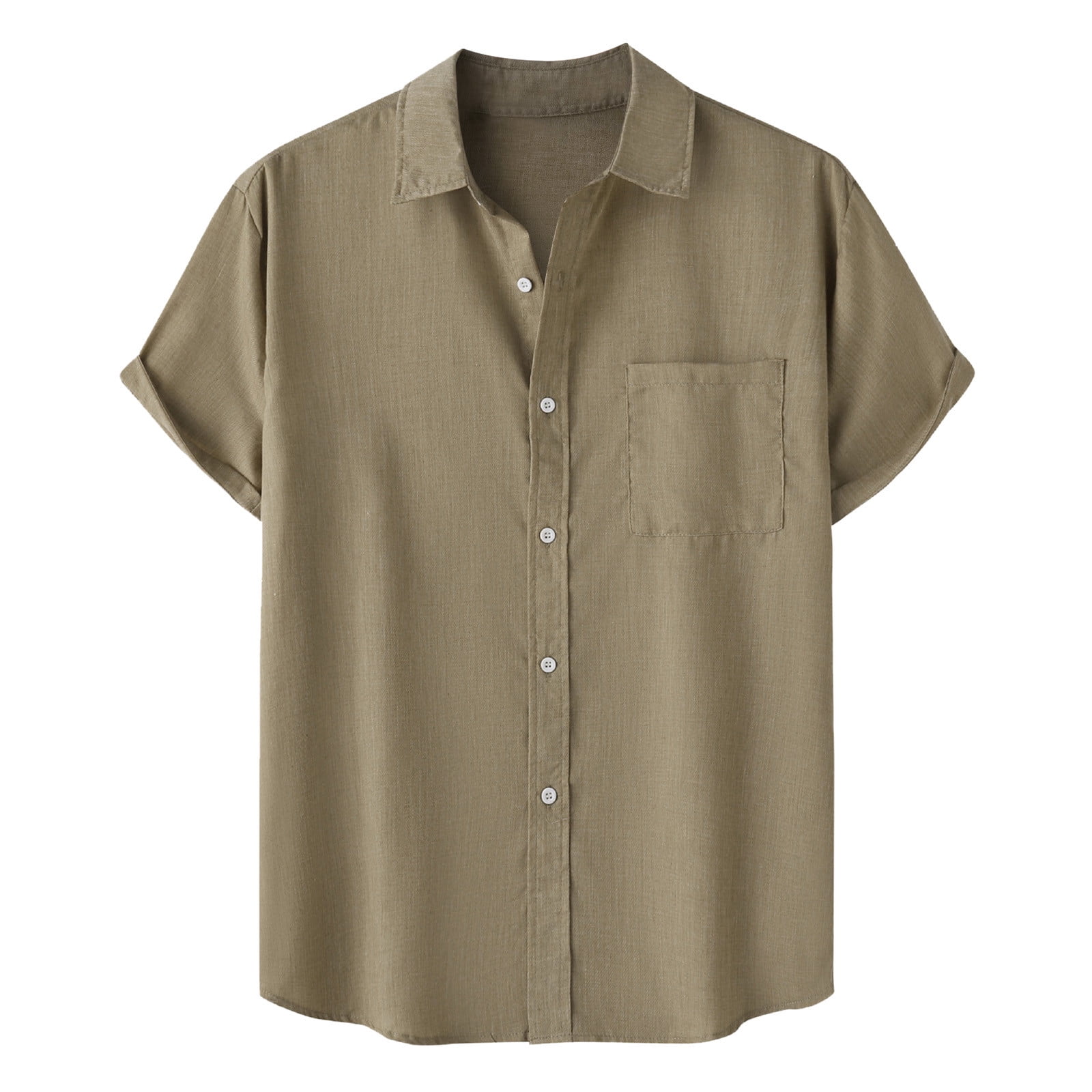 JLFKNG Summer Shirts For Men Solid Color Shirts Casual Buttons Down ...