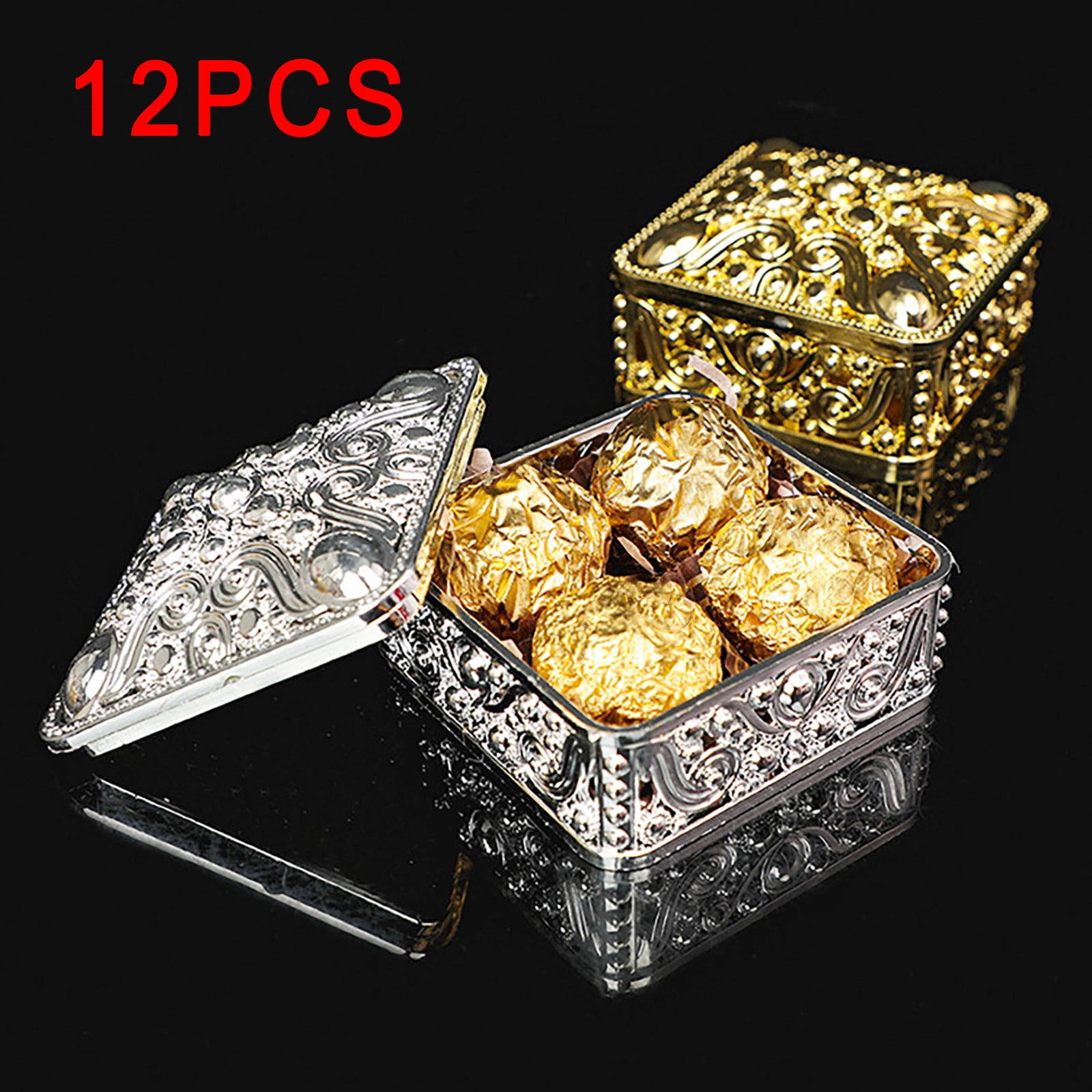 JLFNYA 12Pcs Hollow Candy Boxes,Wedding Favor Boxes Plastic Candy ...
