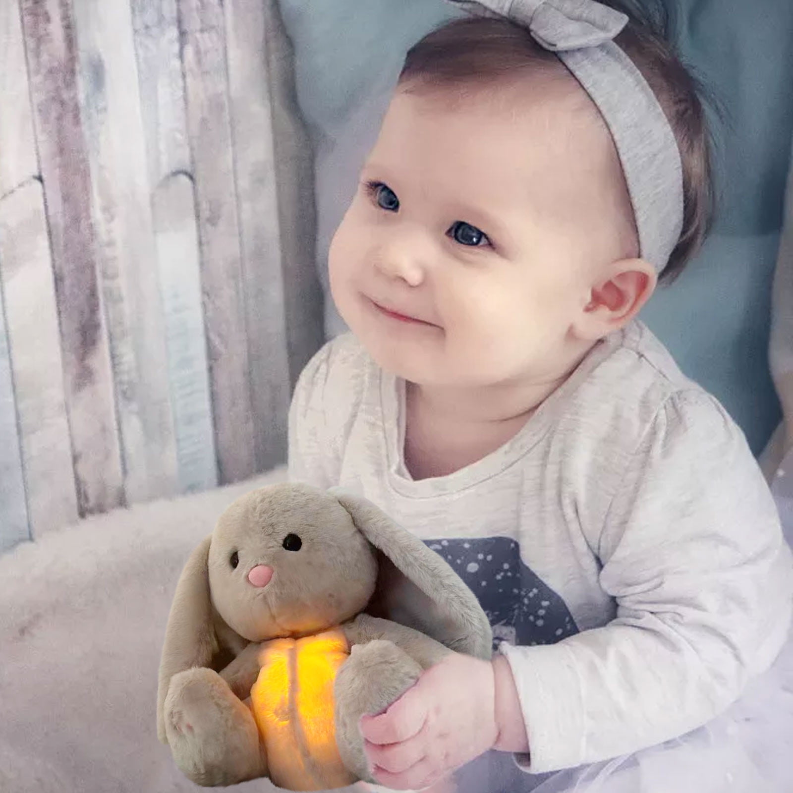 JLFNYA Breathing Stuffed Animal,Breathing Sucking Rabbit,Soothing ...