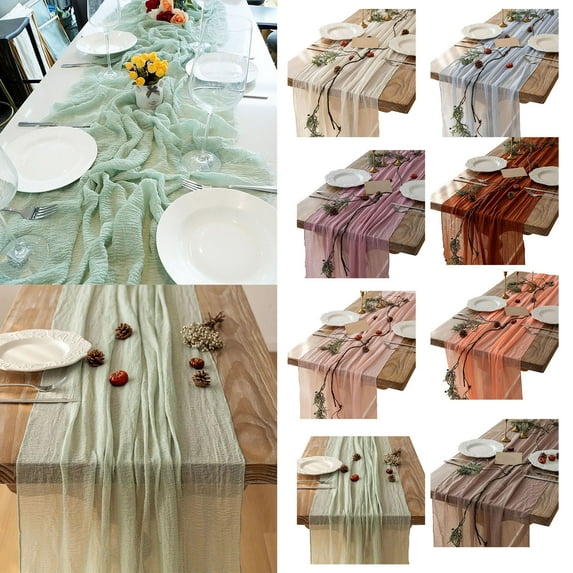 JLFNYA Cheesecloth Table Runner,Cheese Cloth Boho Tablecloth Inches ...