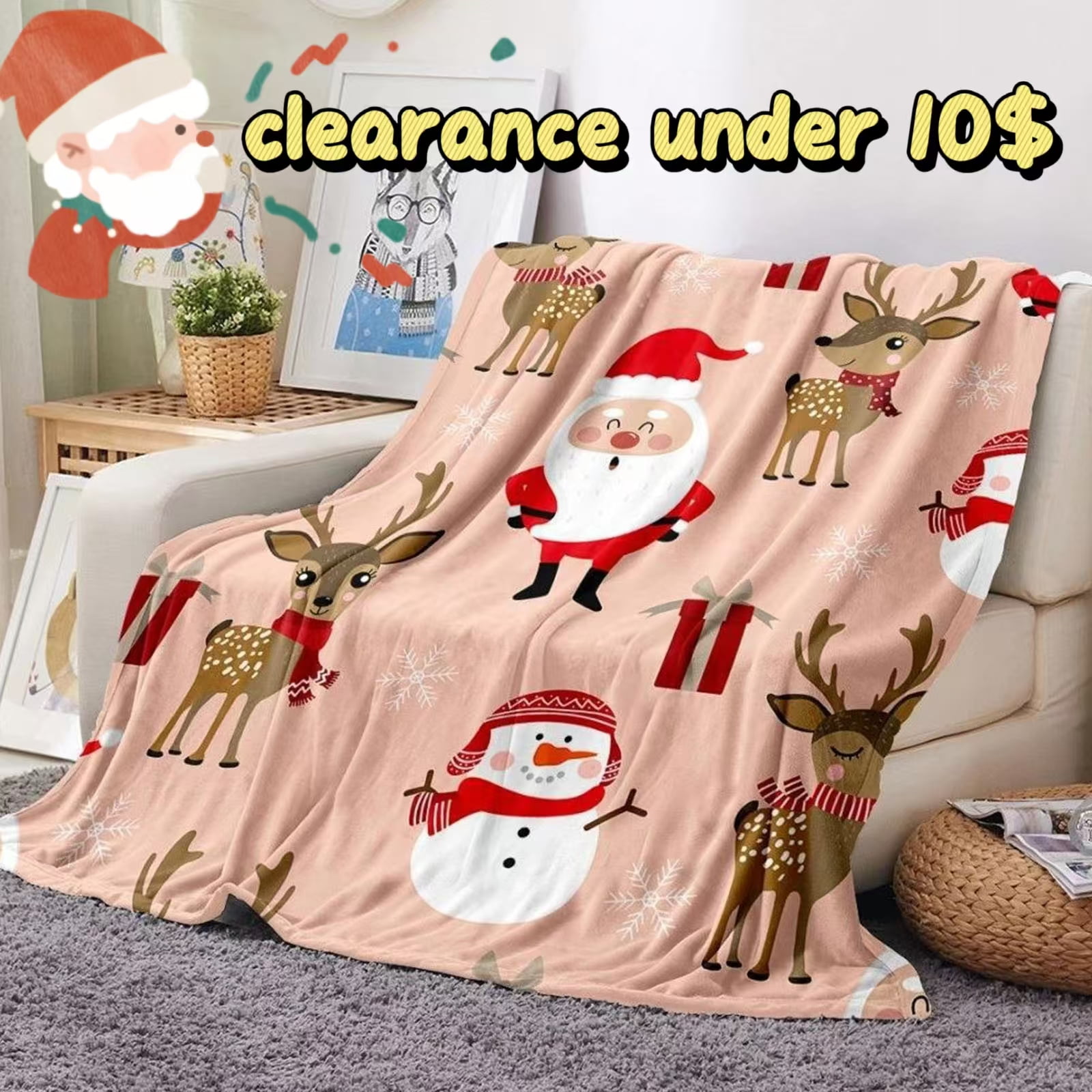 JLFNYA Christmas Blanket,Throw Blankets Under $10,Christmas Throw ...