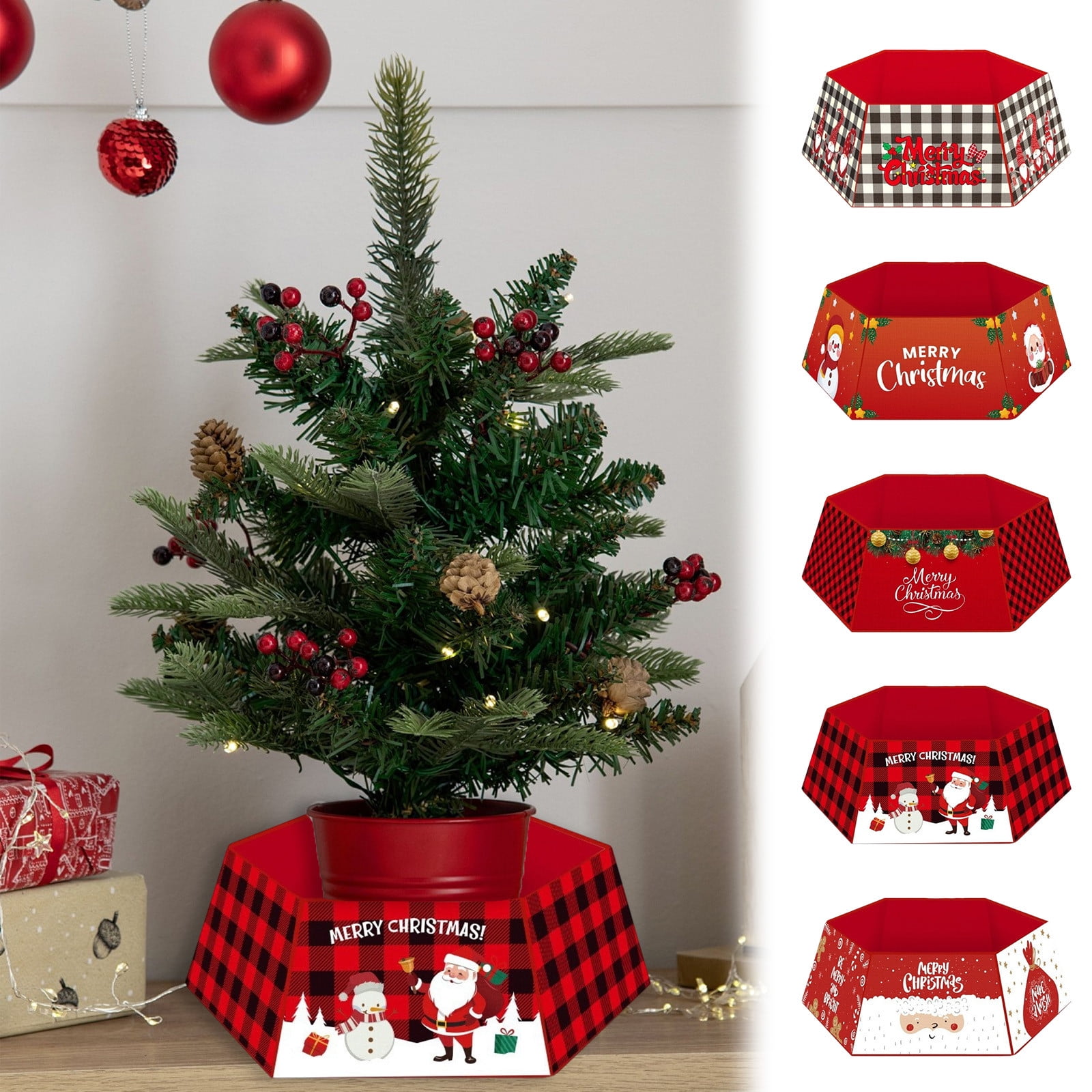 JLFNYA Christmas Tree Collar, Christmas Tree Skirt, 32" Christmas Tree ...