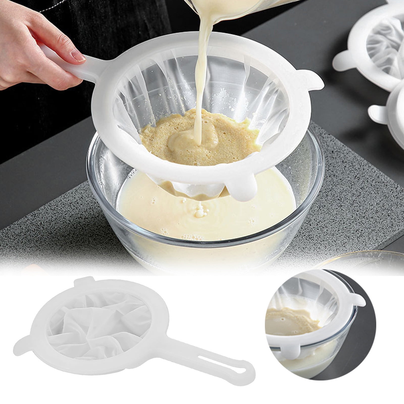 JLFNYA Food Filter Strainer,Kitchen Ultra-Fine Nylon Mesh Strainer Food ...