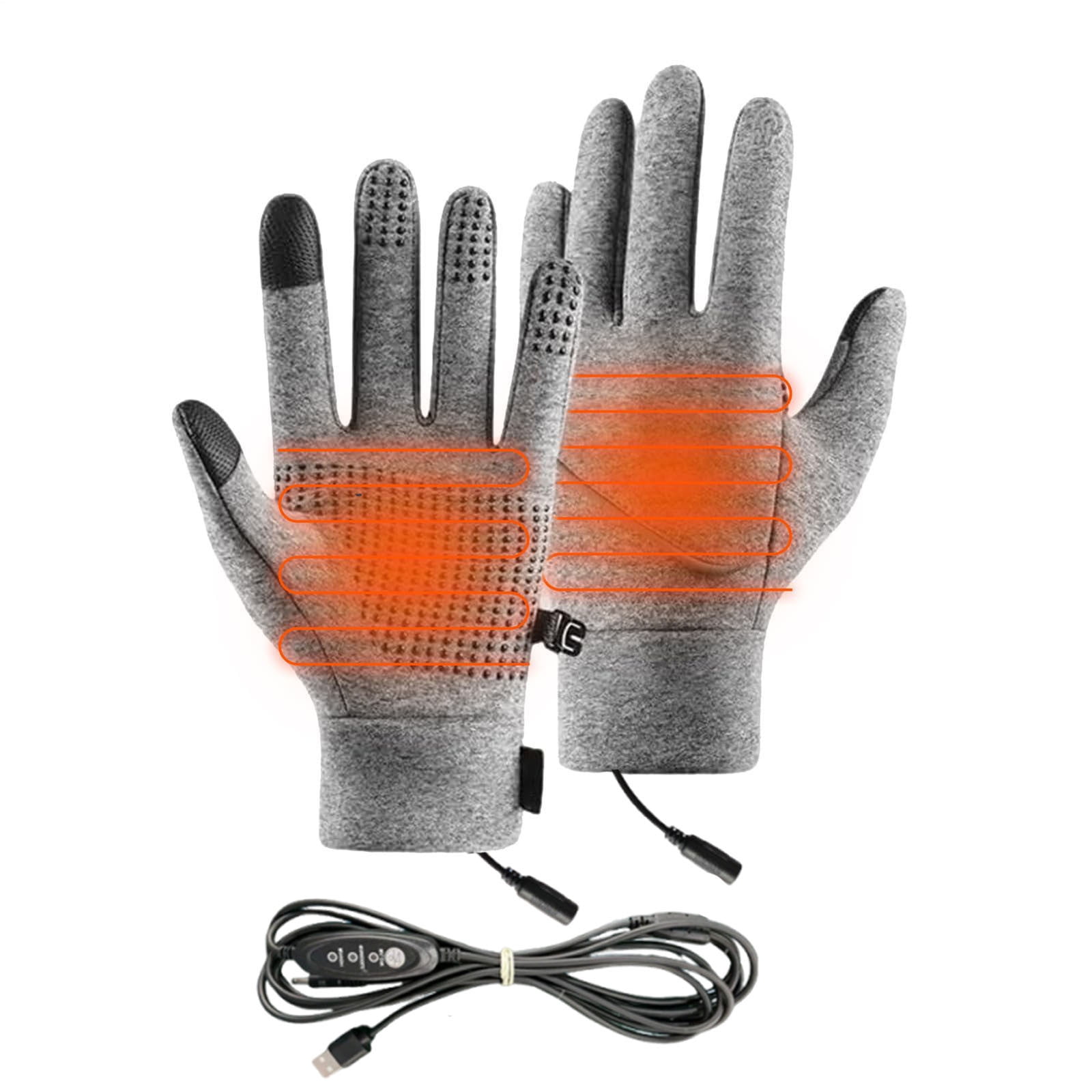 JLFNYA Heated Gloves, Rechargeable Waterproof Touchscreen Heated Gloves ...