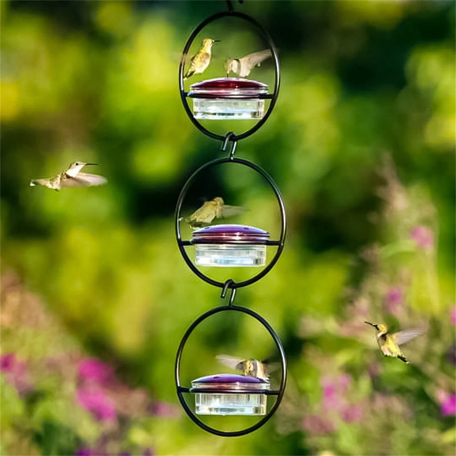 JLFNYA Hummingbird Feeders for Outdoor,Metal Hummingbird Water Feeder ...