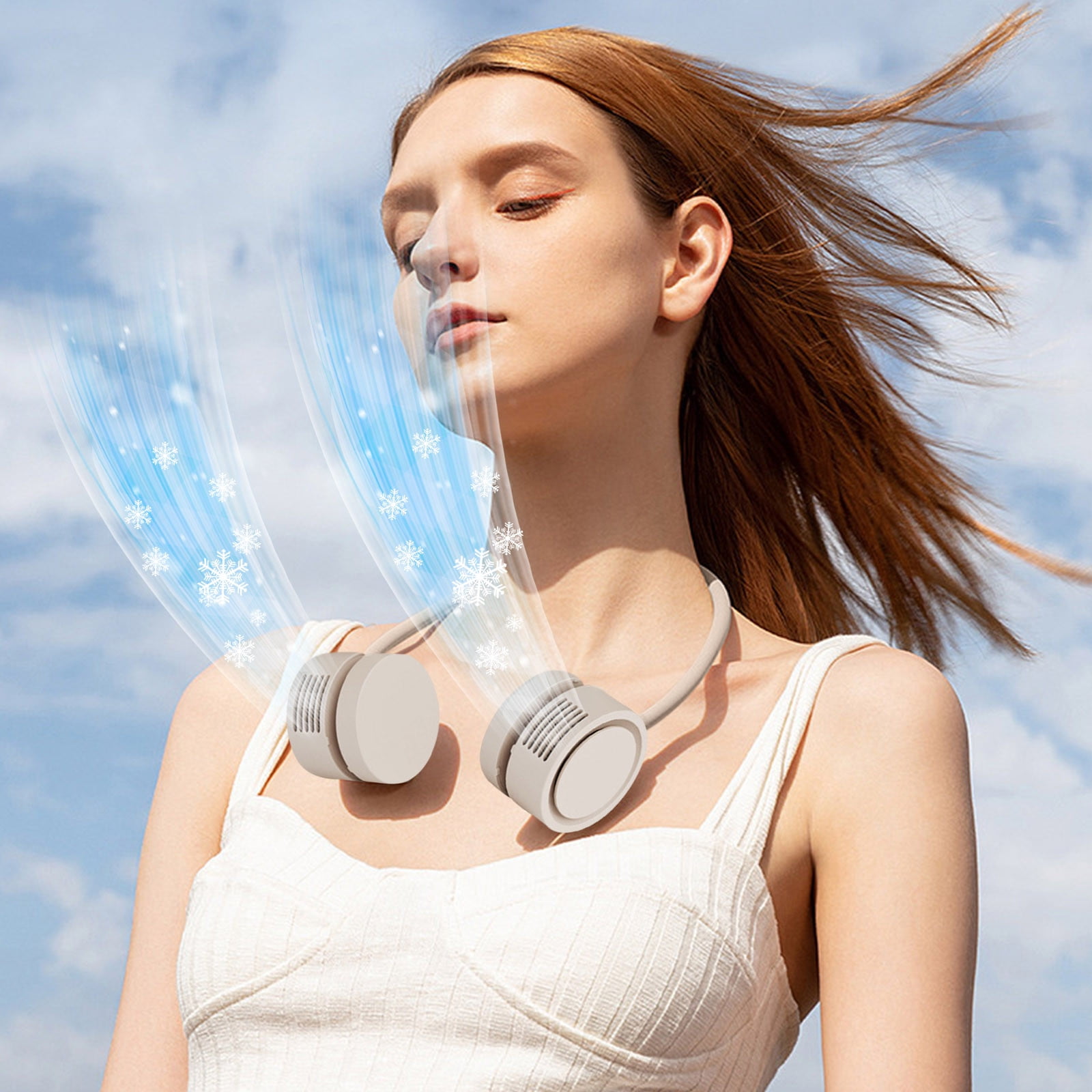 JLFNYA Portable Fan,New Folding Pocket Slings Fan USB Charging Portable ...