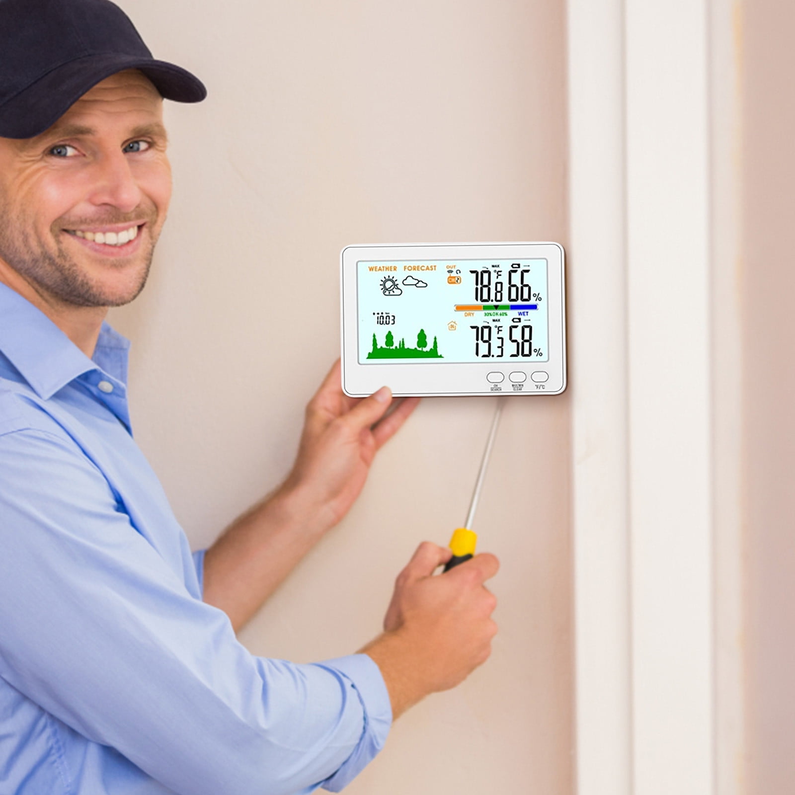 JLFNYA Thermometer,Indoor Outdoor Thermometer Wireless,Temperature ...