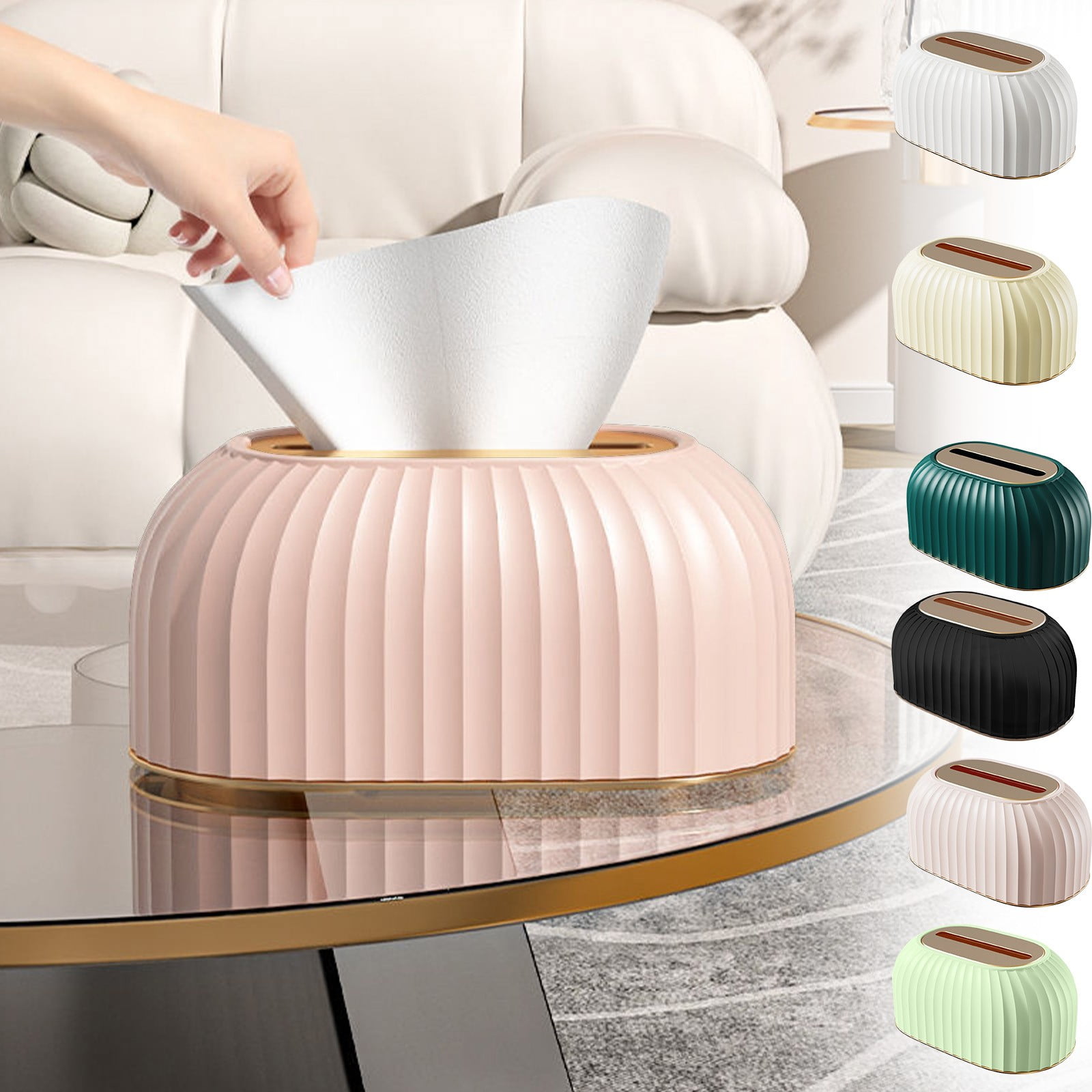 JLFNYA Tissue Box Cover, Tissue Box Cover Rectangle, Kleenex Box Cover ...